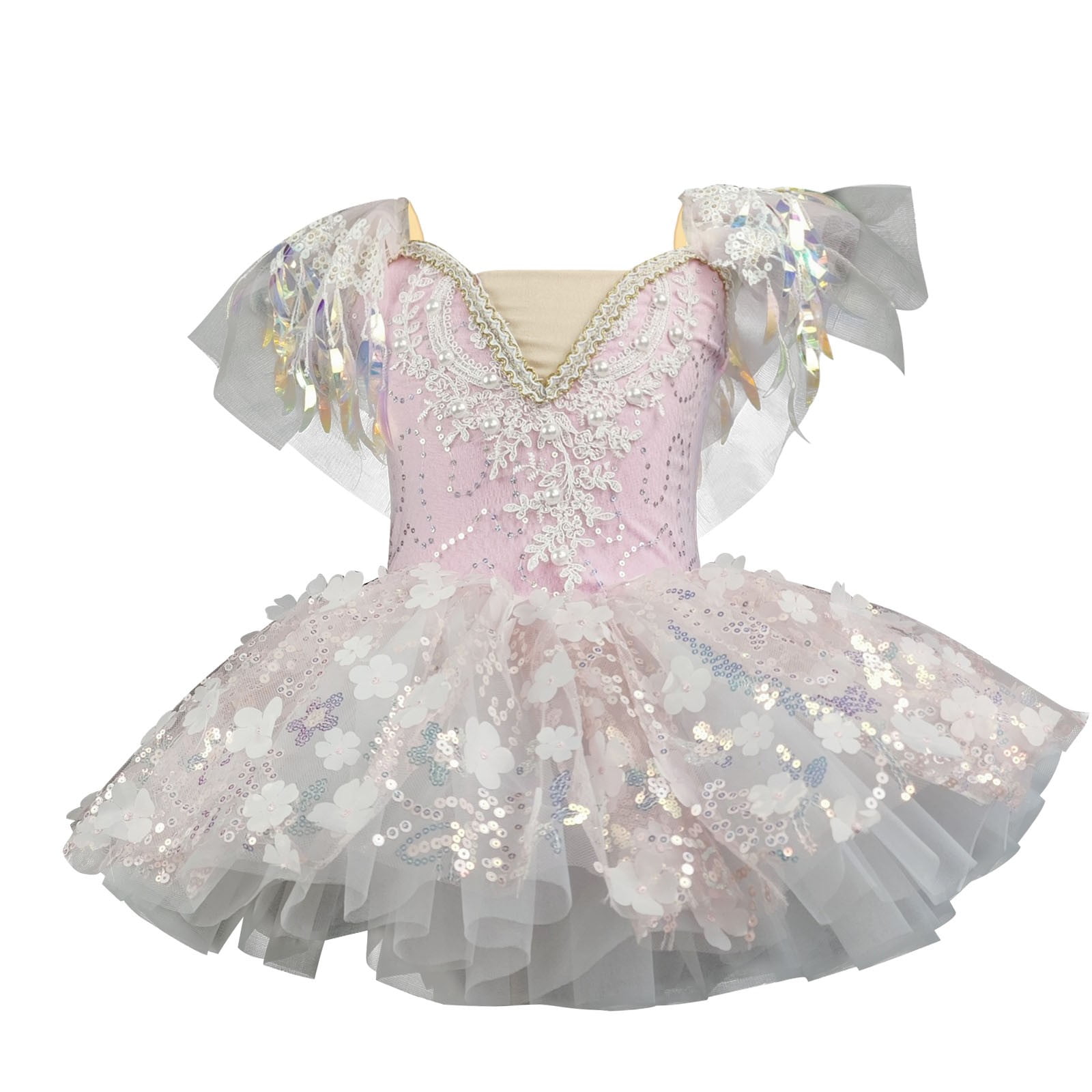 Zwiiyzr 2025 1-14Y Girls Ballerina Clothes Dance Pancake Platter Tutu ...