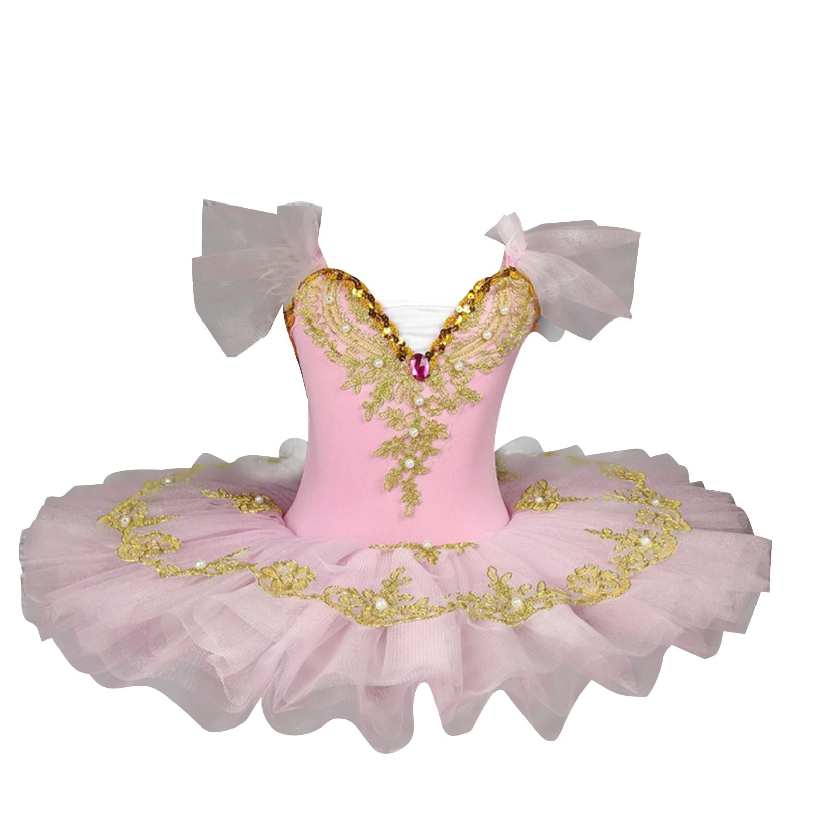 Zwiiyzr 2025 1-14Y Girls Ballerina Clothes Dance Ruffle Sleeve Floral ...