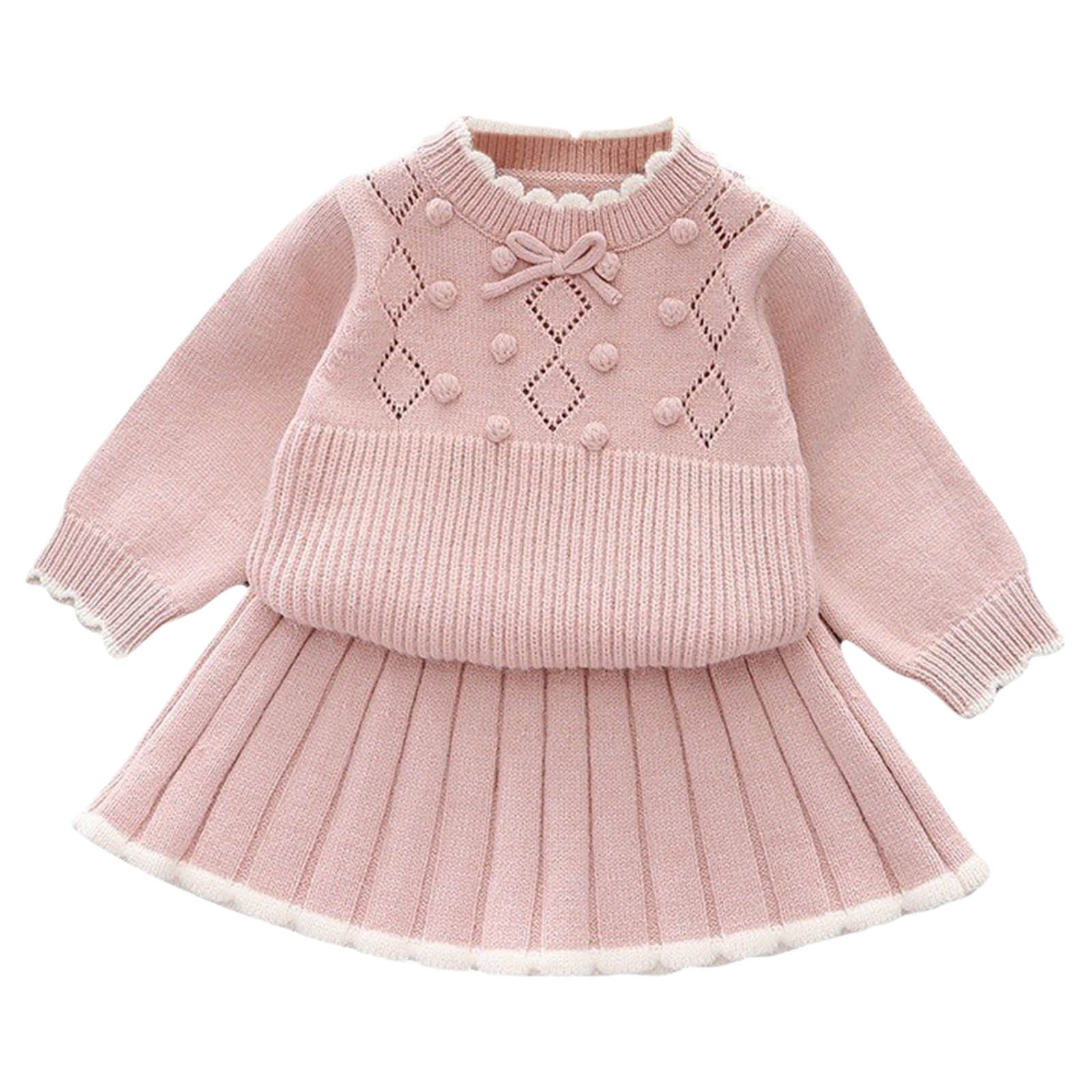 Zwiiyzr 2025 1-8Y Toddler Baby Girls Sweater Skirt Sets Cute Outfits ...