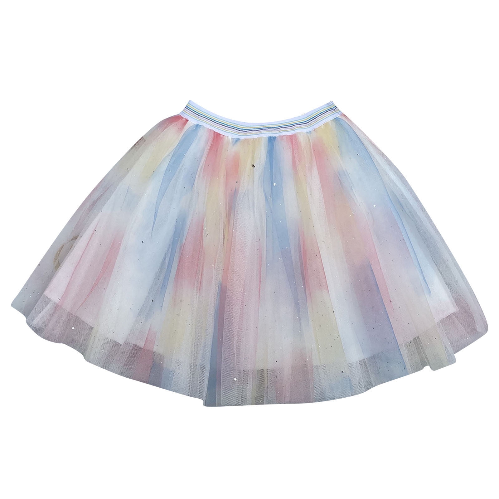 Zwiiyzr 2025 2-12Y Girls High Waist Tulle Skirts A-Line Mesh Mini Tutu Skirts Dress for Toddler ...
