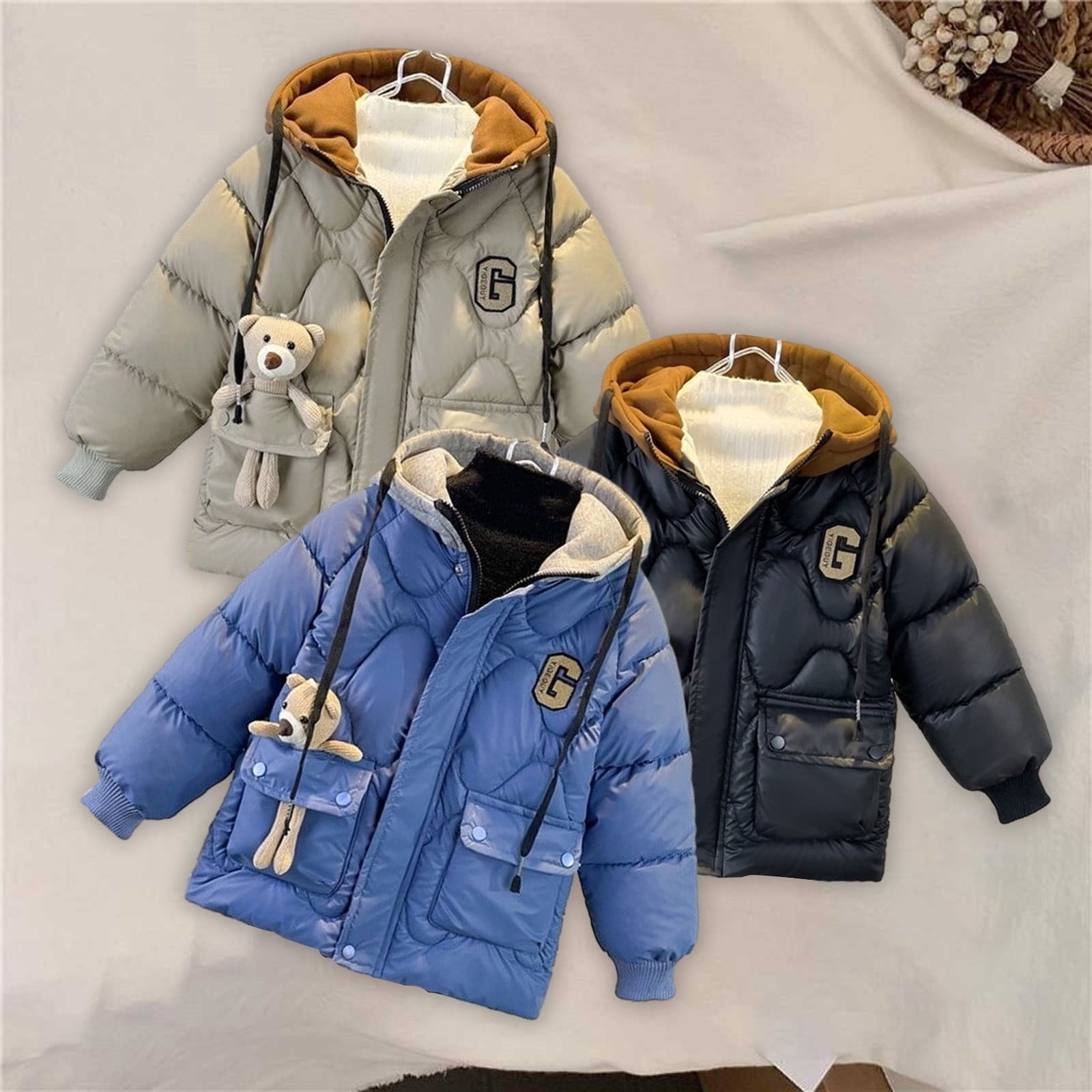 Zwiiyzr 2024 3-10Y Boy's Winter Coat Waterproof Fleece Lined Thick Warm ...