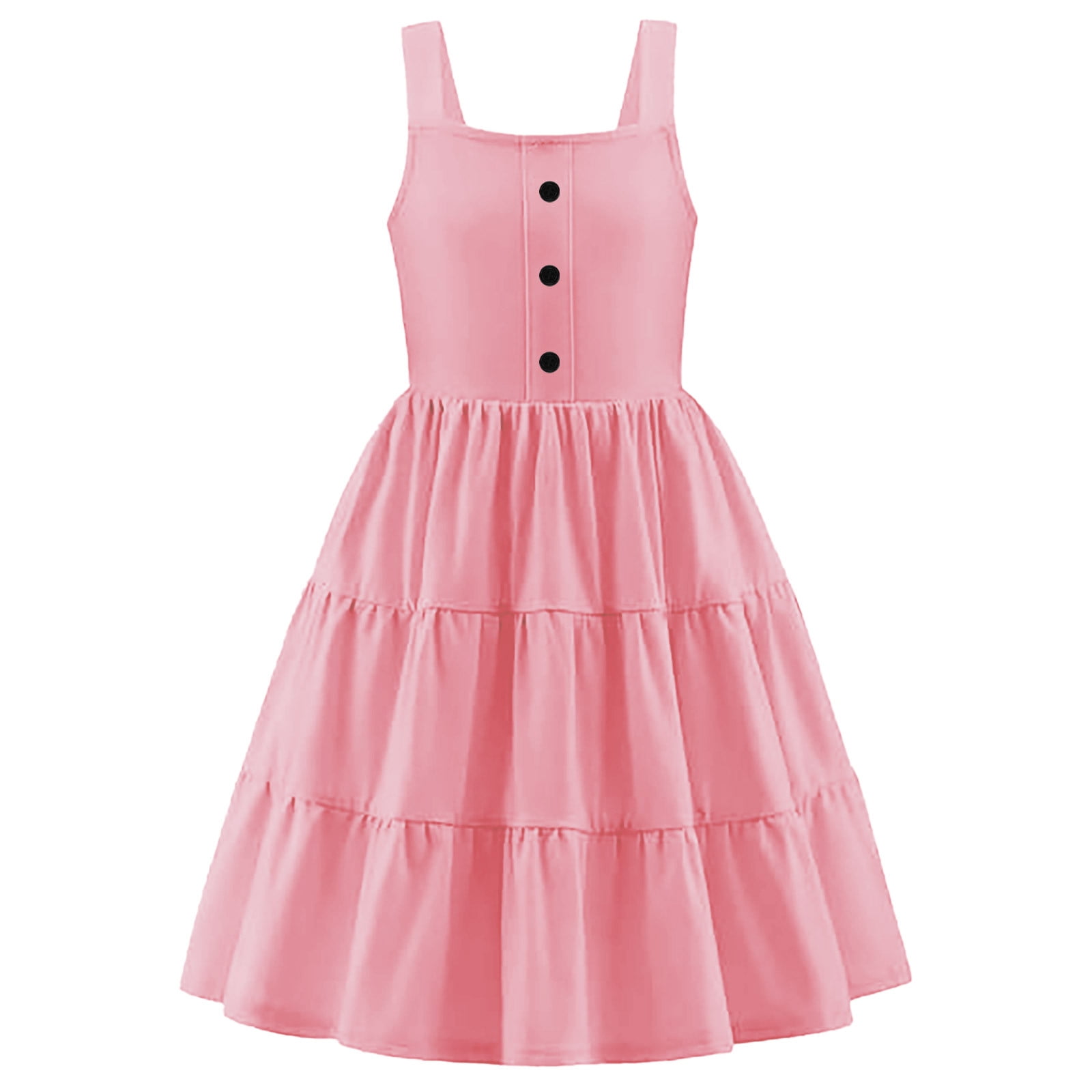 Zwiiyzr 2025 3-12Y Girls Dress Summer Dress Sleeveless Button Elegant ...