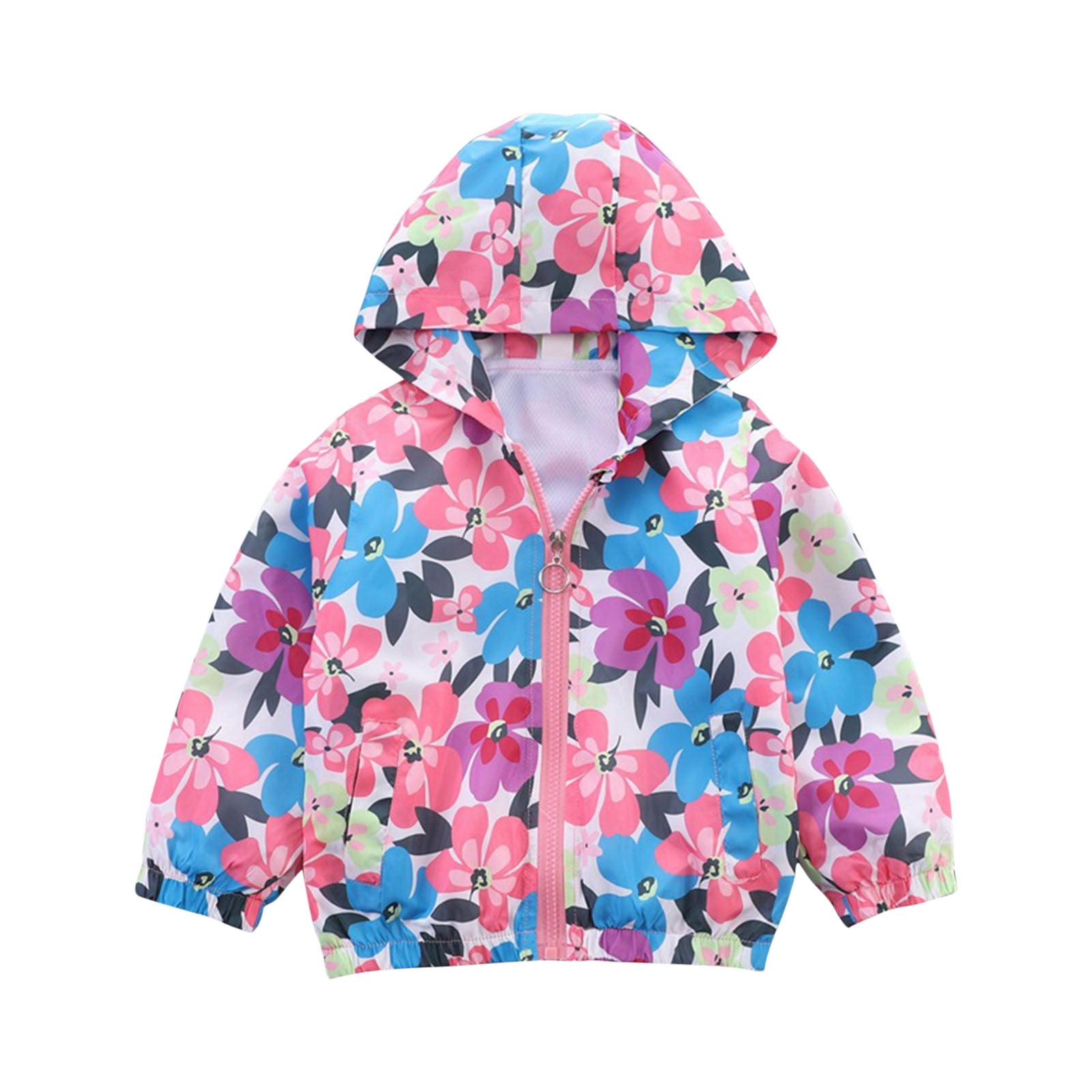 Zwiiyzr 3-9Y Girls Cartoon Jackets Spring Zip Up Printed Kids ...