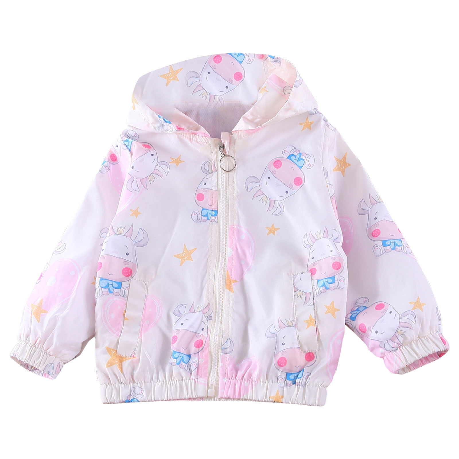 Zwiiyzr 3-9Y Toddler Girls Cartoon Jackets Spring Zip Up Kids ...