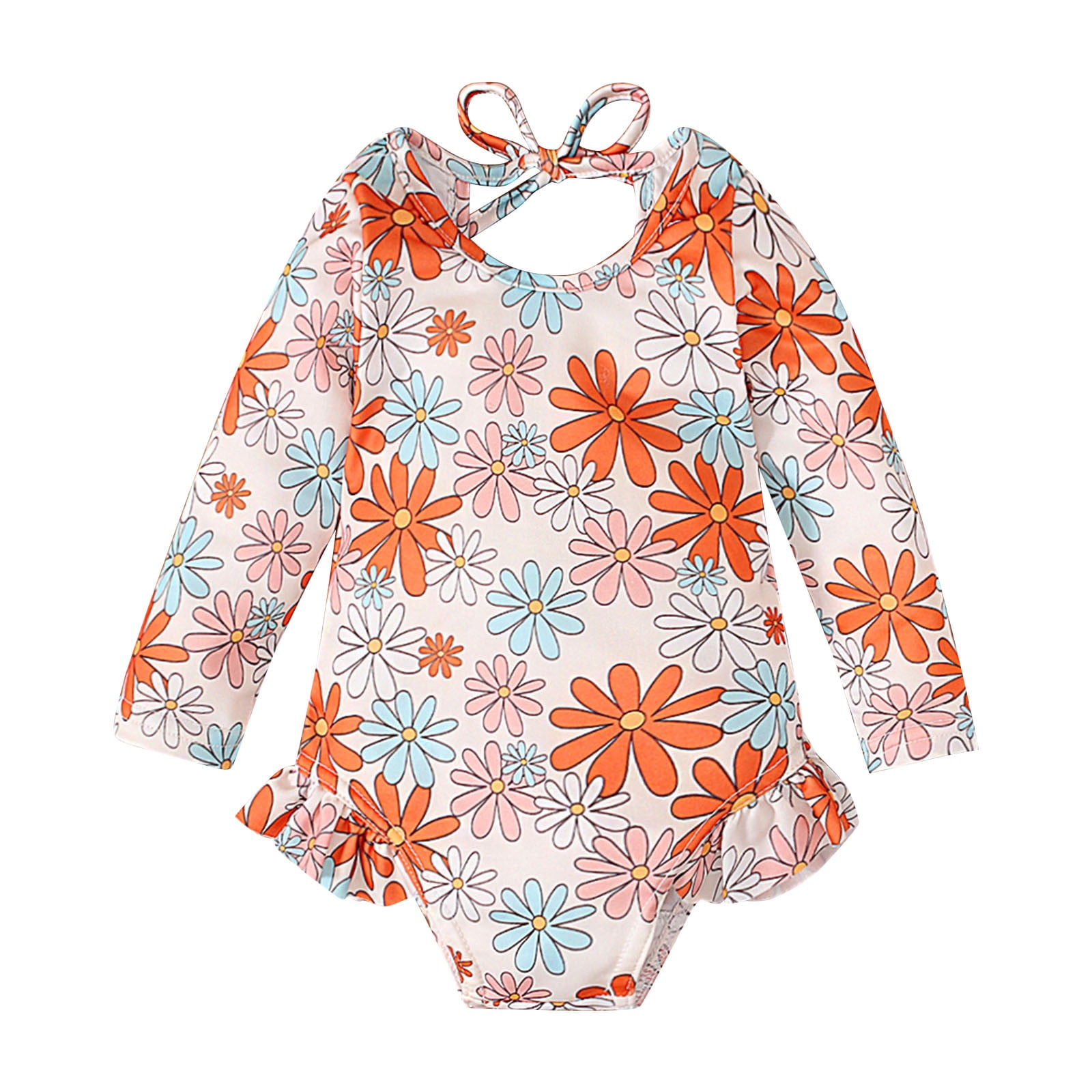 Zwiiyzr 2025 6M-3T Toddler Girls Rash Guard One Piece Swimsuits Cute ...
