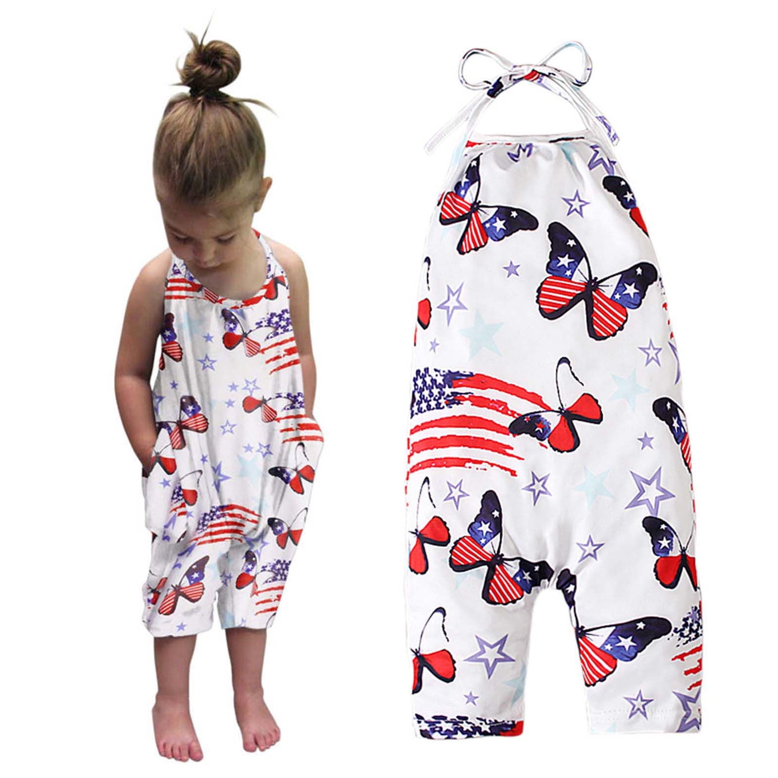 Zwiiyzr Baby Boys Girls Independence Day Clothes Children Summer ...