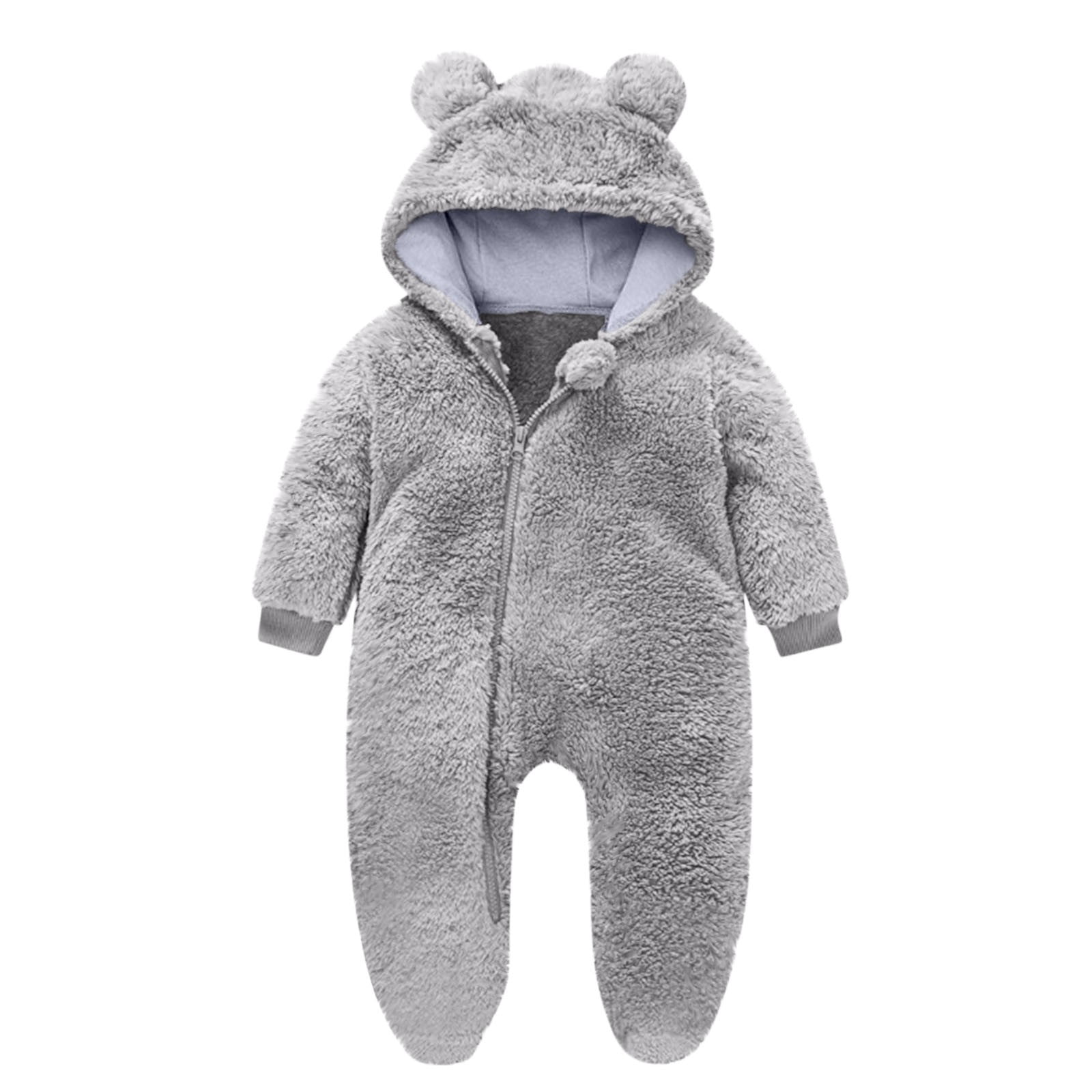 Zwiiyzr 2025 Baby Clothes Baby Snowsuit Fleece Lined Onesie Outfits ...