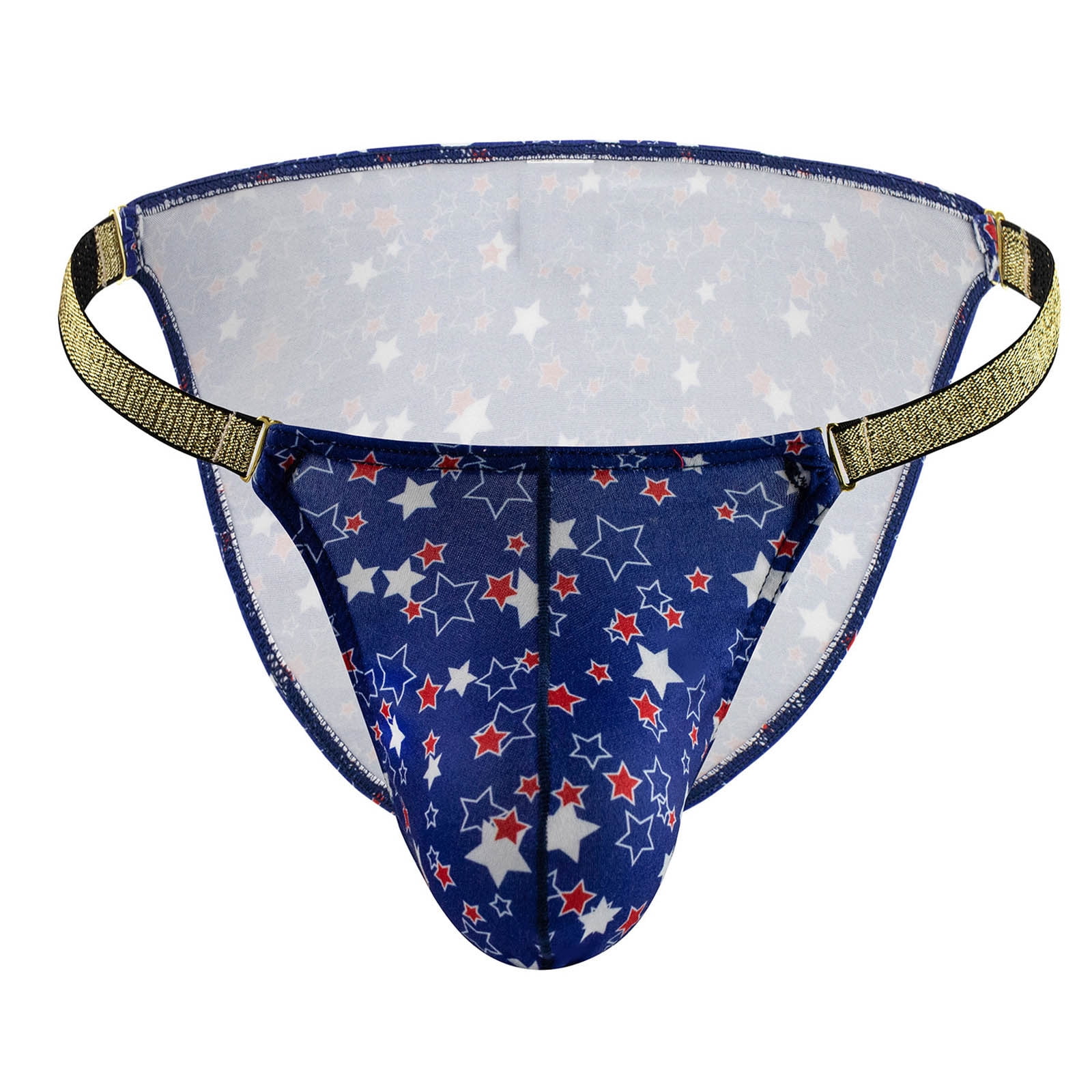 Zwiiyzr 2025 Mens G String Thong Underwear Star Print Low Waist Briefs ...