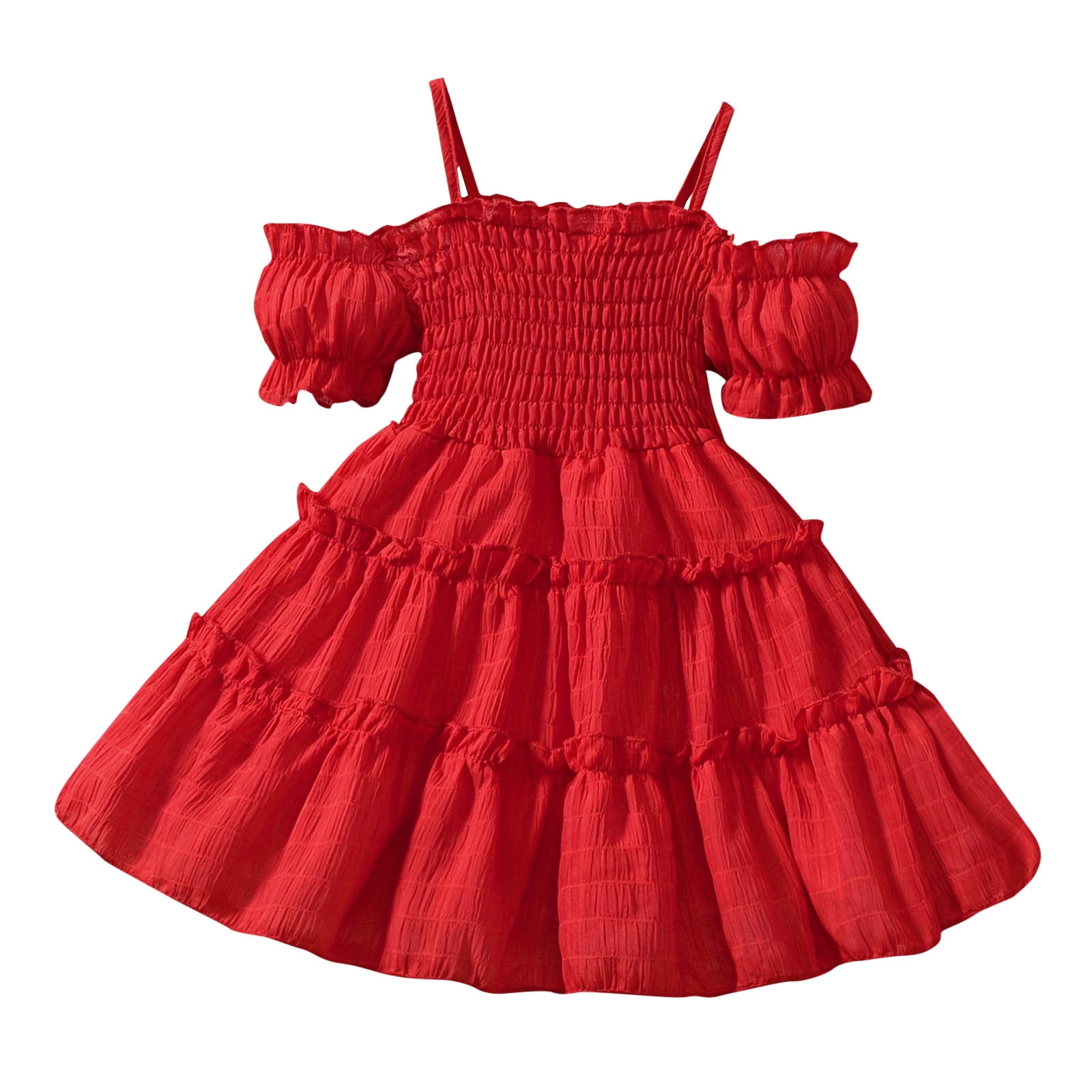 Zwiiyzr Toddler Baby Little Girls Summer Boho Ruffled Tiered Swing ...