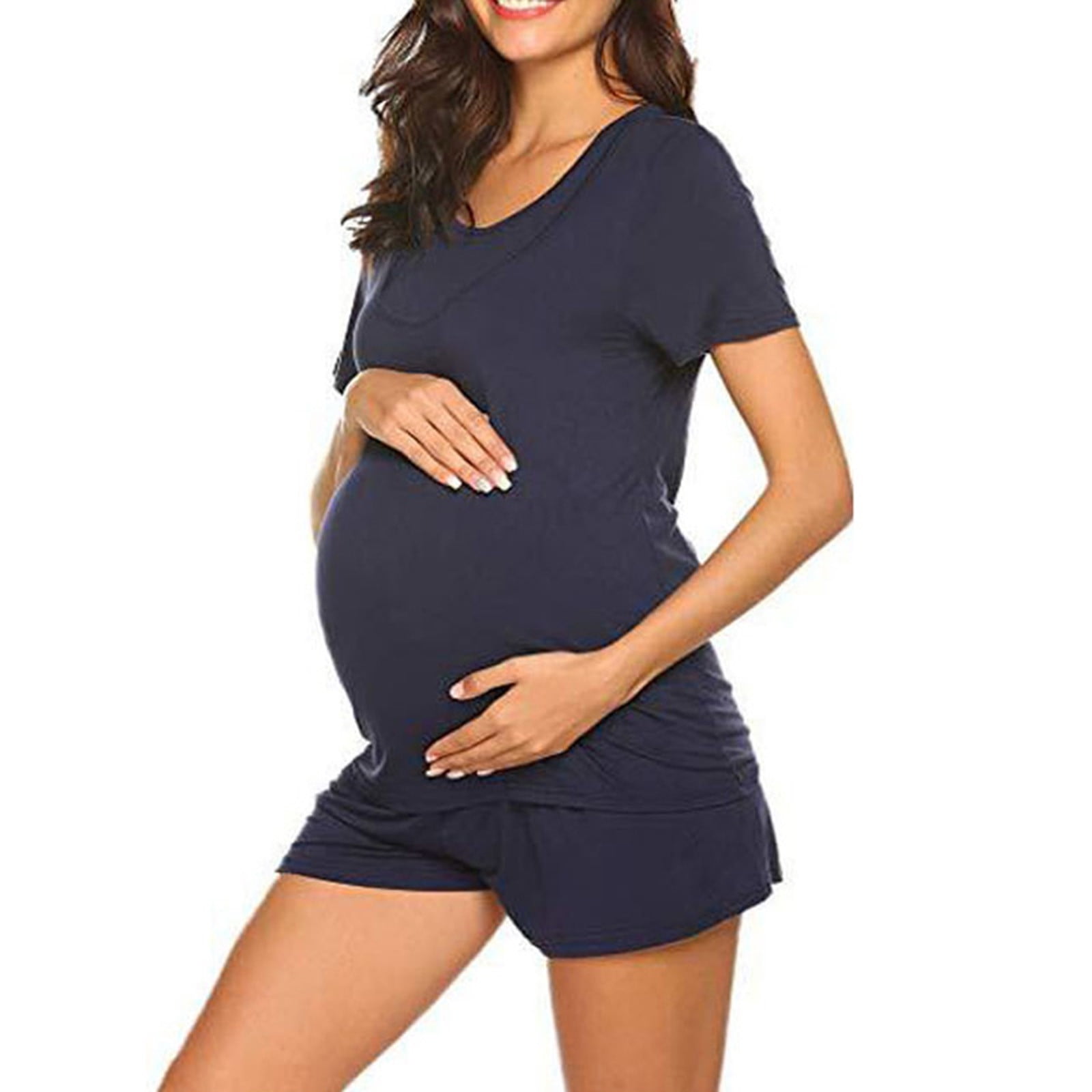 Zwiiyzr 2025 Women's Maternity Nursing Pajama Sets Short Sleeve ...