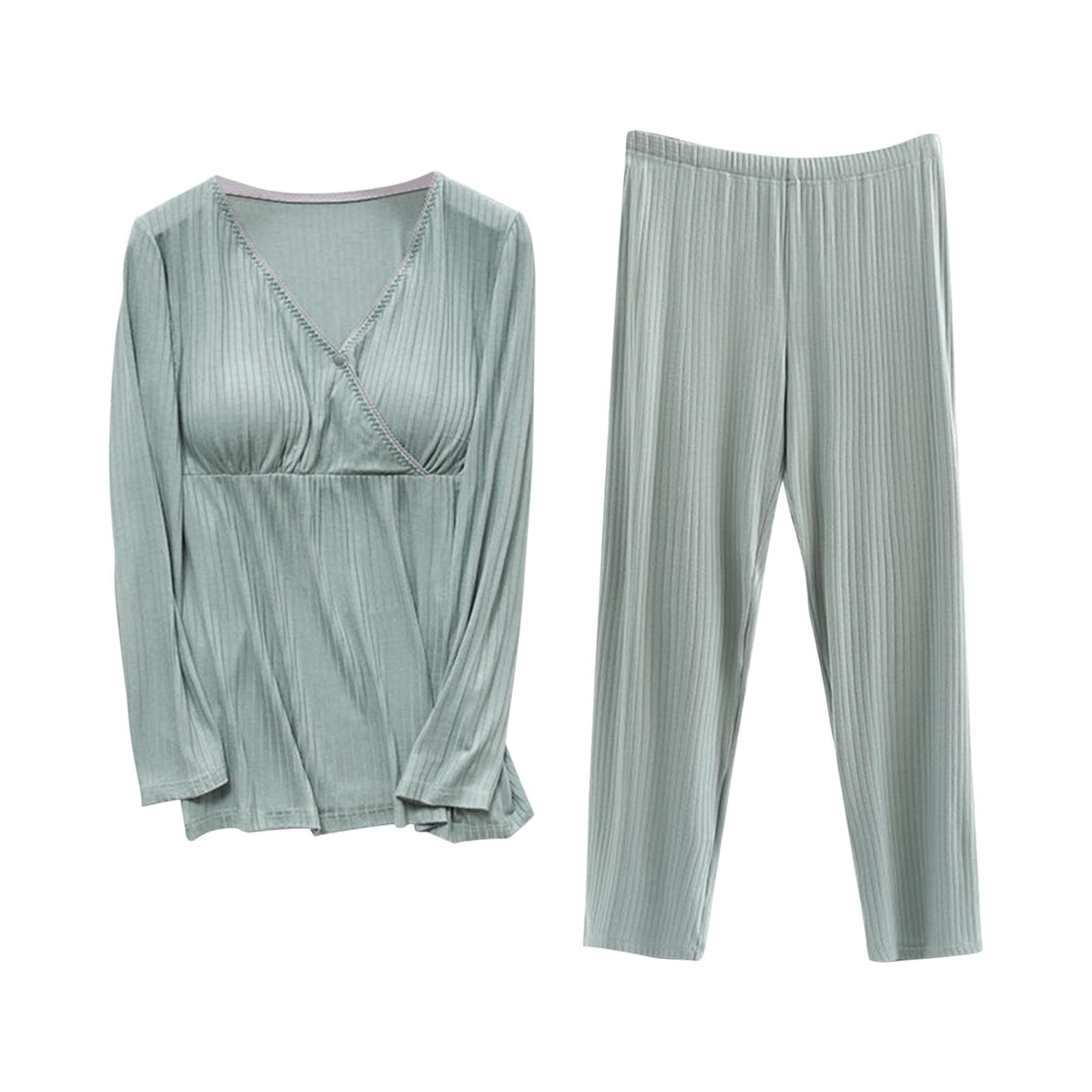 Zwiiyzr 2025 Womens 2 Piece Outfits Sets Fall Breastfeeding Shirts ...