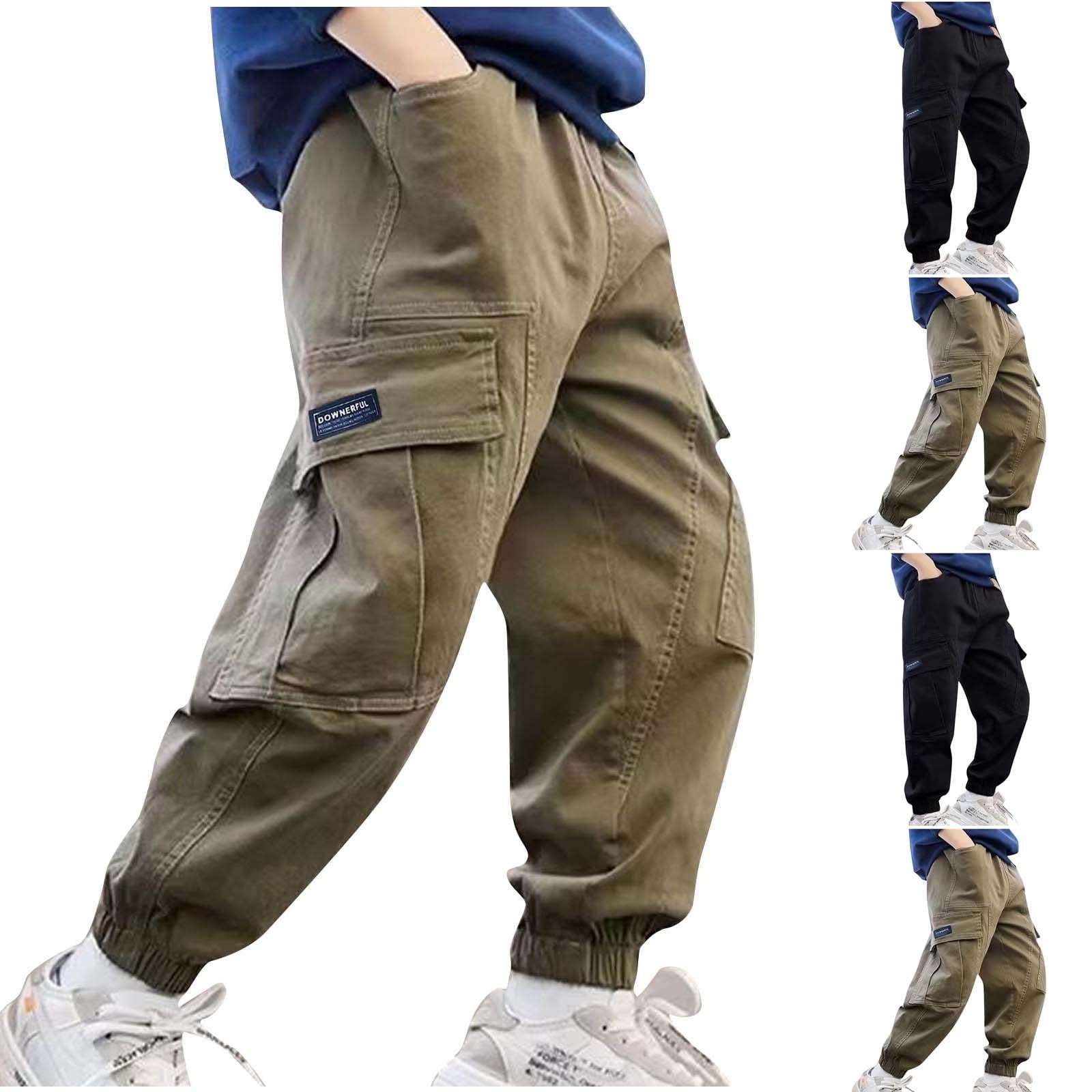 Zwiiyzr 3-16Y Kids Boys Cargo Pants Comfortable Loose Spring Fall ...