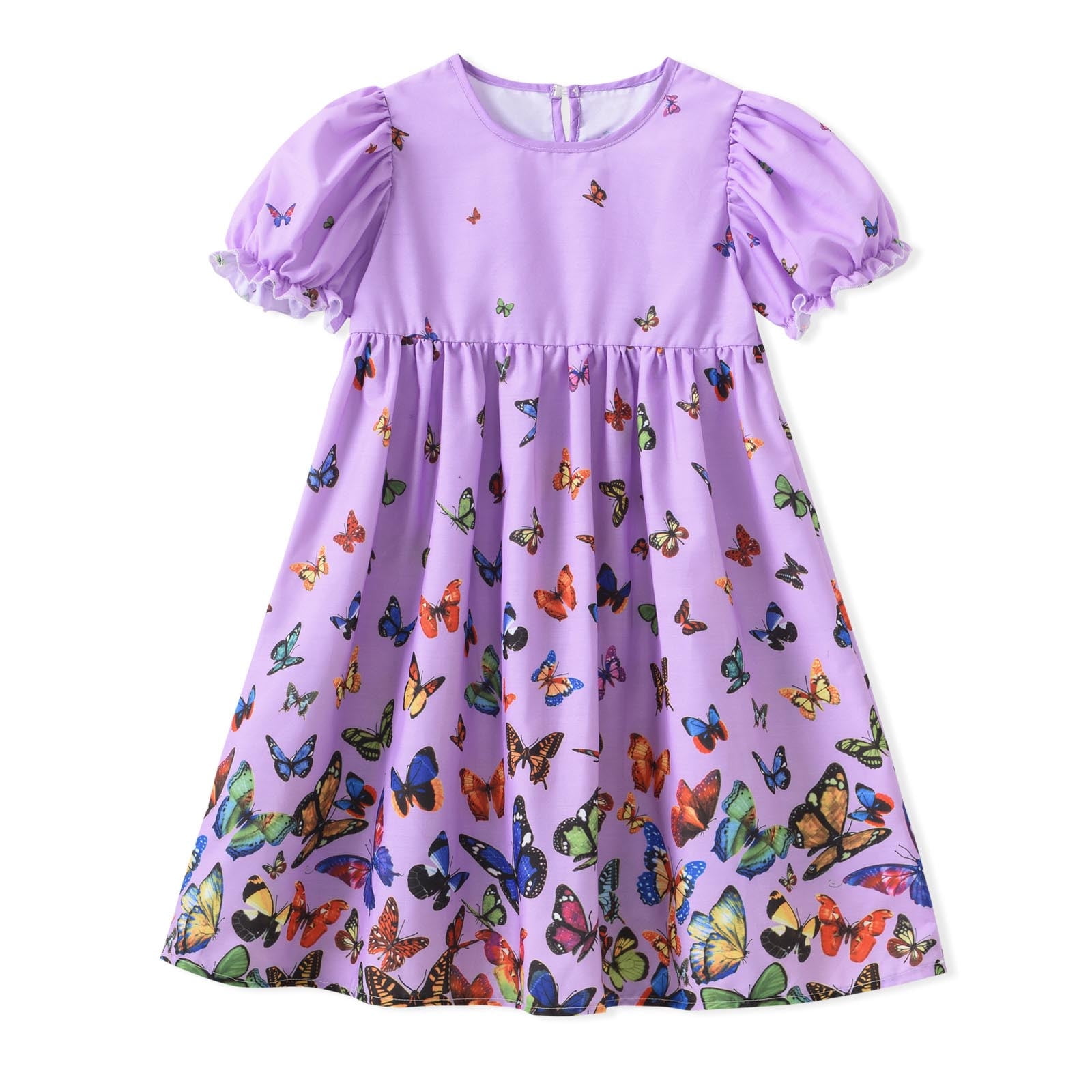 Zwiiyzr 4-13Y Girls' Summer Floral Dress Kids 2025 Puff Sleeve Round ...