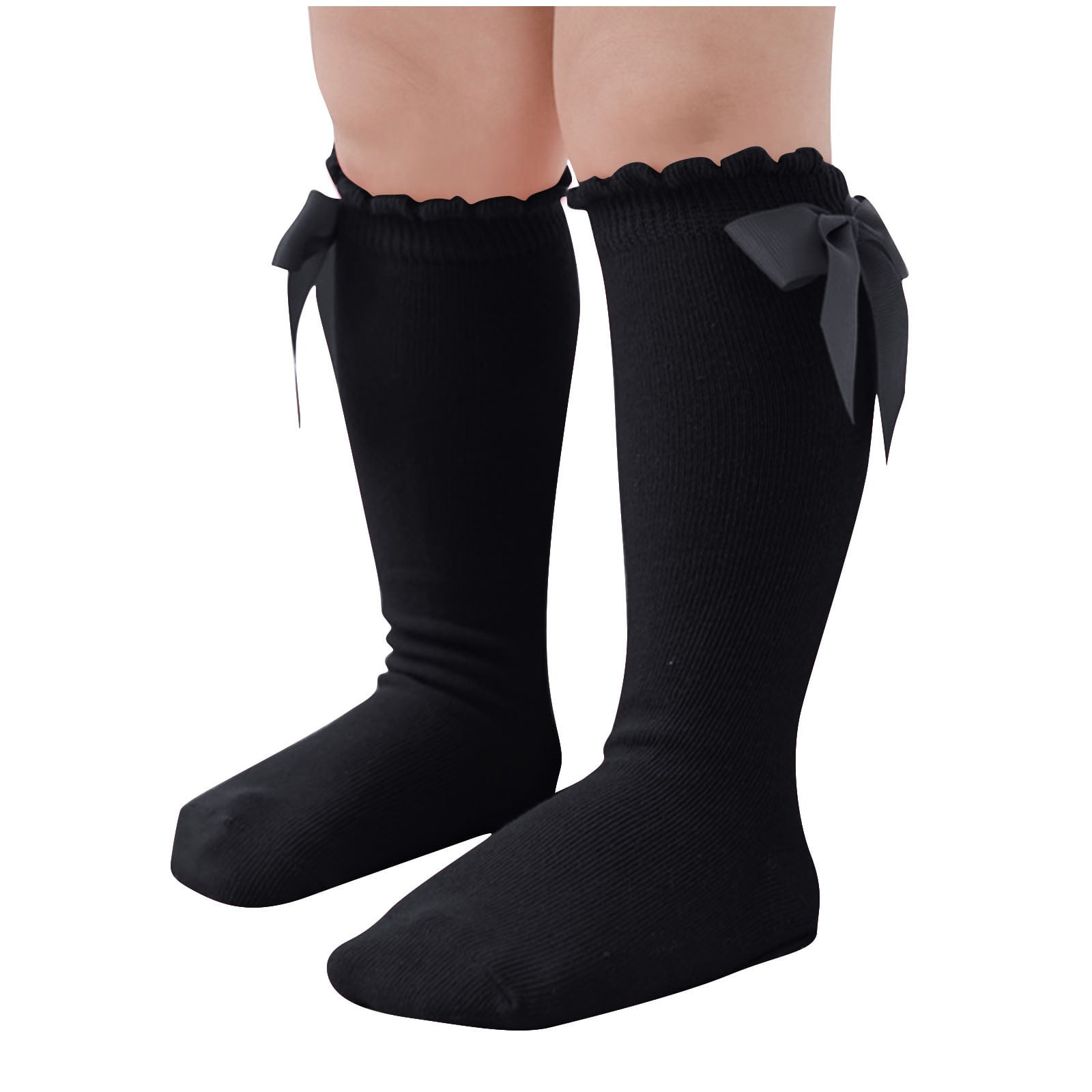 Zwiiyzr 6M-7Y Baby Girls Knee High Socks Toddler Cotton Long Socks Bow ...