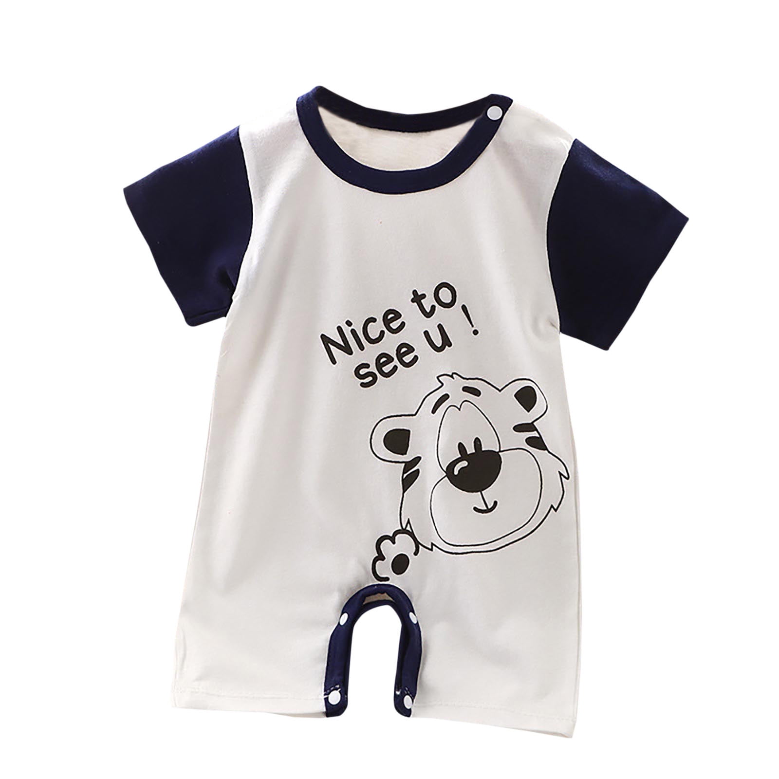 Zwiiyzr Baby Boy Soft Romper Jumpsuits Summer Newborn Cotton Short ...