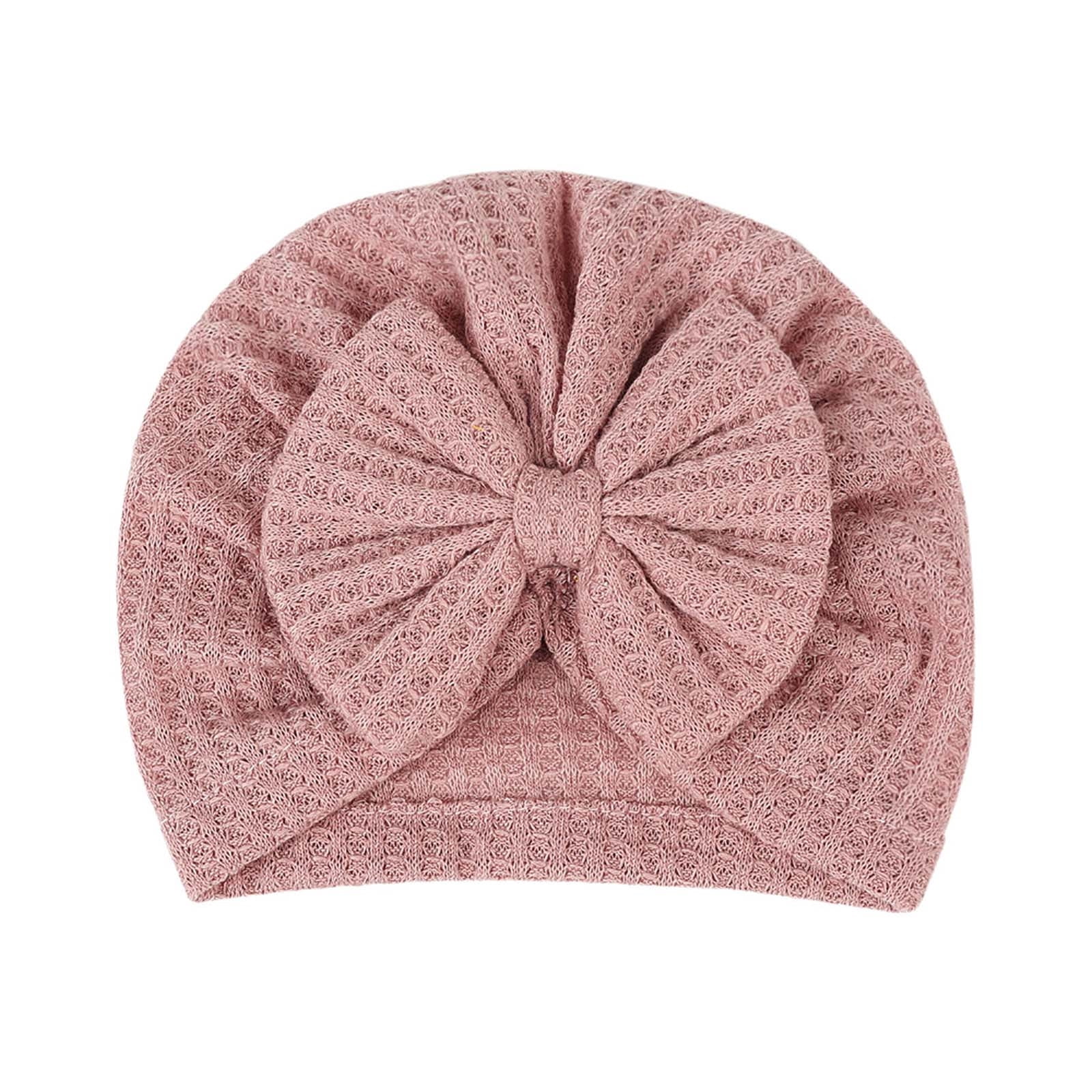 Zwiiyzr Big Hair Bow Baby Hats Solid Large Turban Hat Cap Beanie Bonnet ...