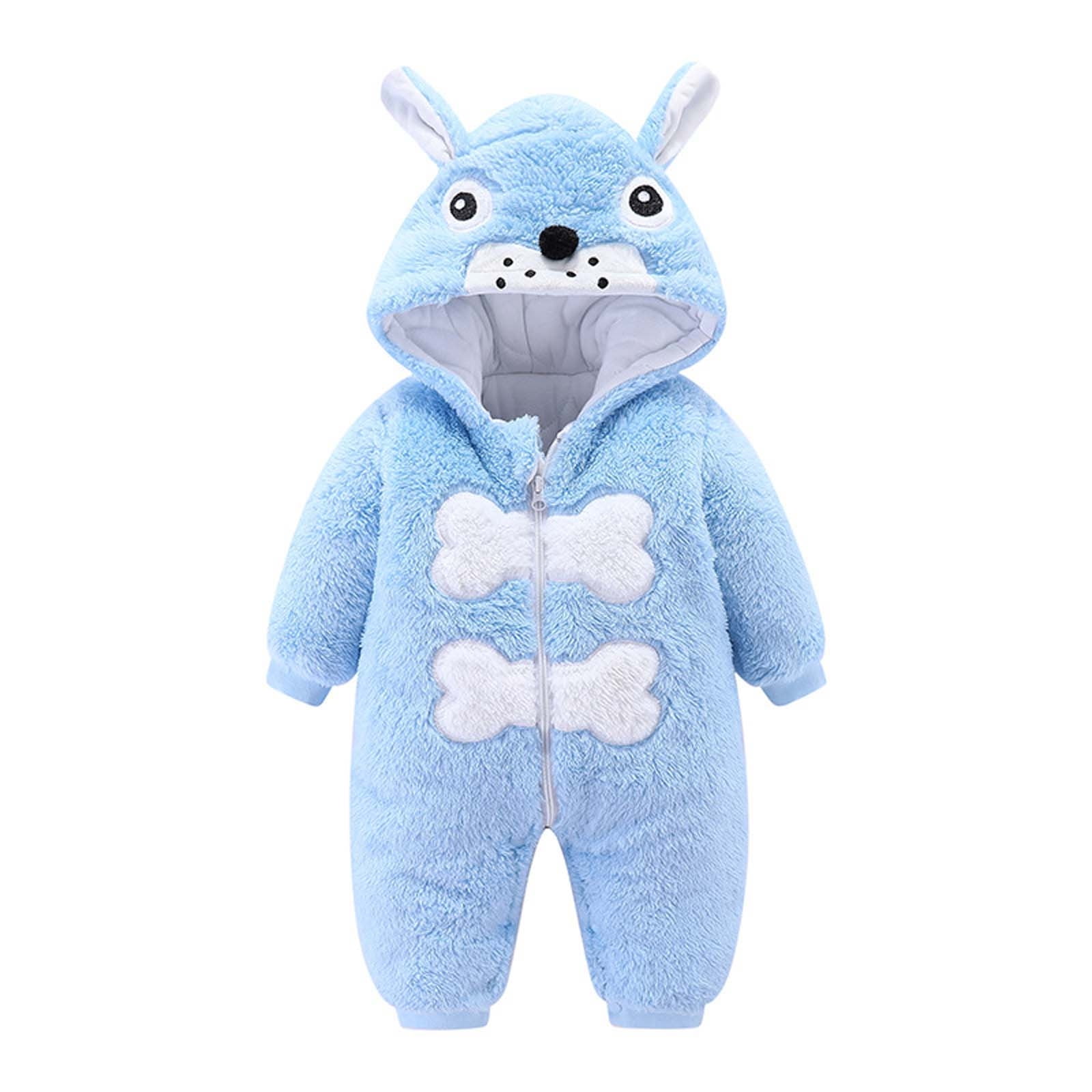 Zwiiyzr Boys Girls Baby Fluffy Clothes Furry Bear Onesie Baby Fuzzy ...