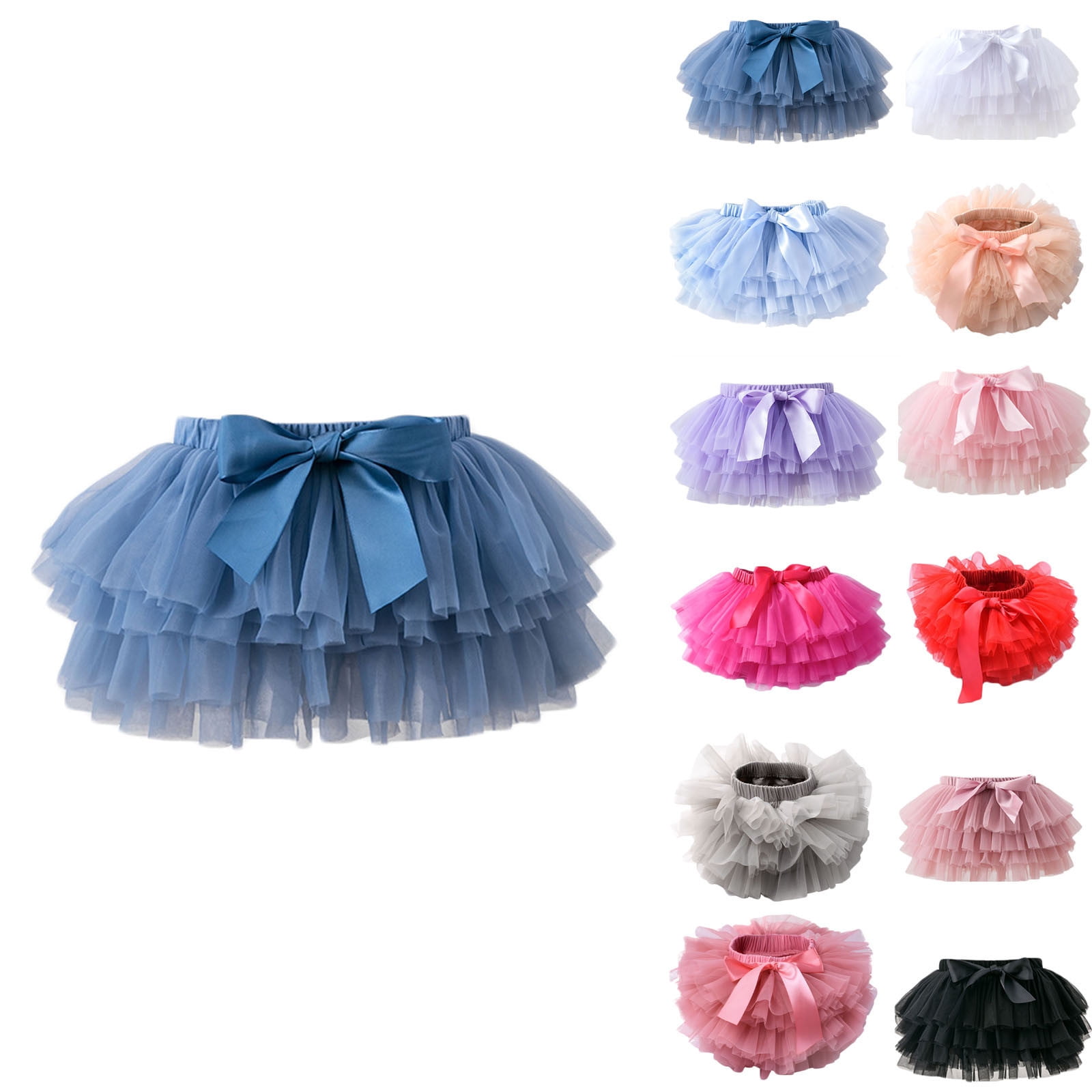 Zwiiyzr Little Girls and Big Girls Tulle Tutu Skirt Petticoat Mesh ...