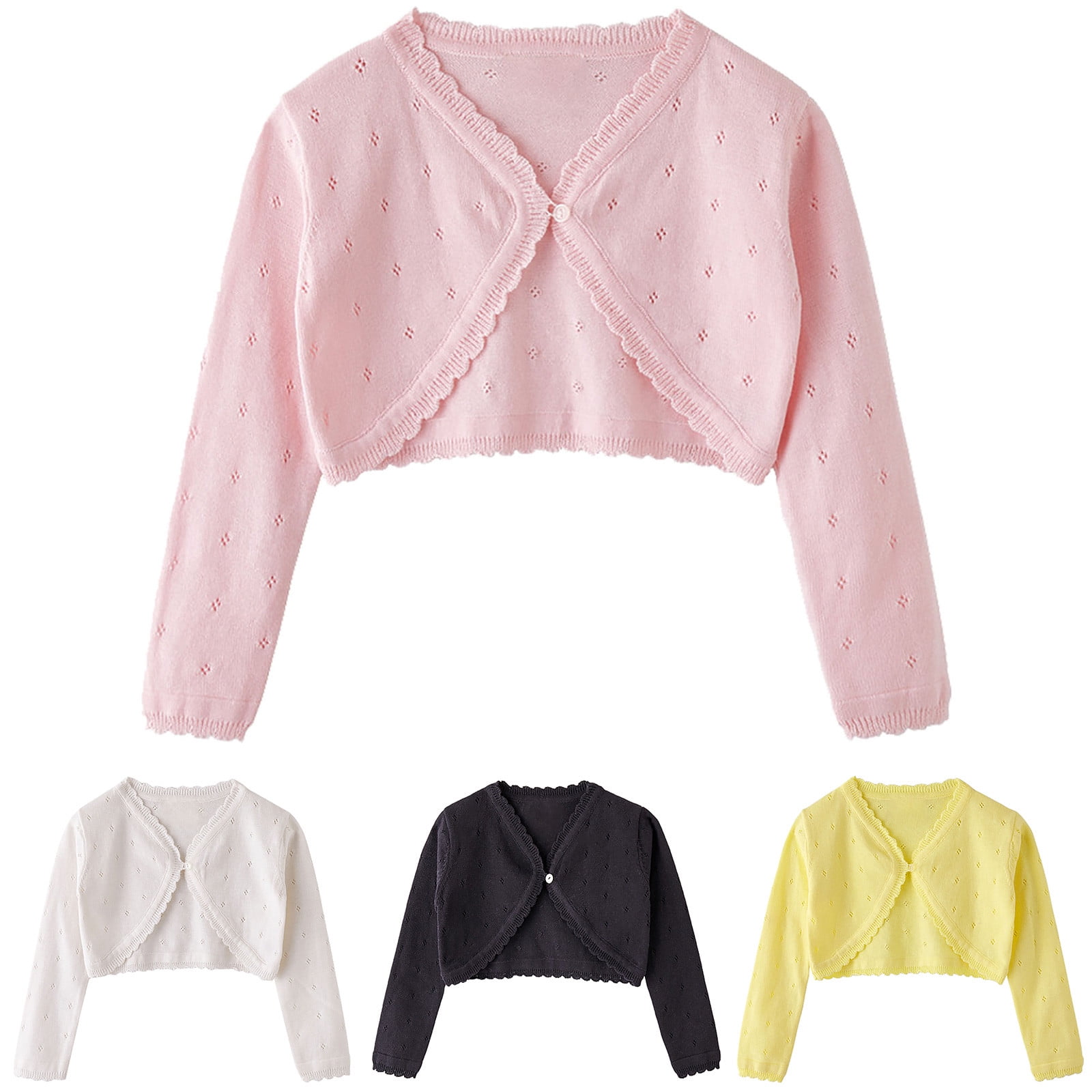 Zwiiyzr Long Sleeve Girls Shrug Knit Cardigan Childrens Bolero Dress ...