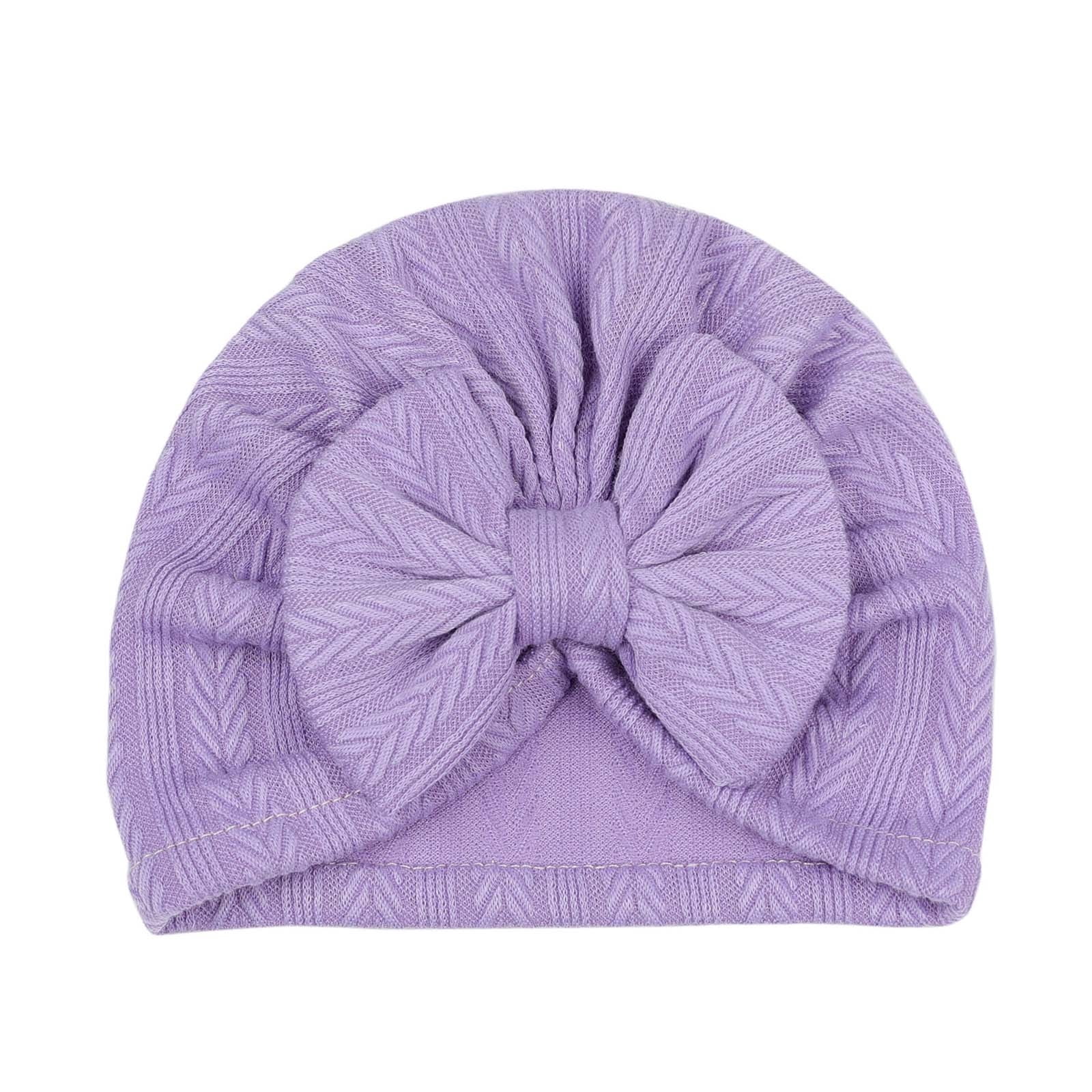 Zwiiyzr Solid Large Turban Hat Cap Beanie Bonnet with Big Hair Bow Baby ...
