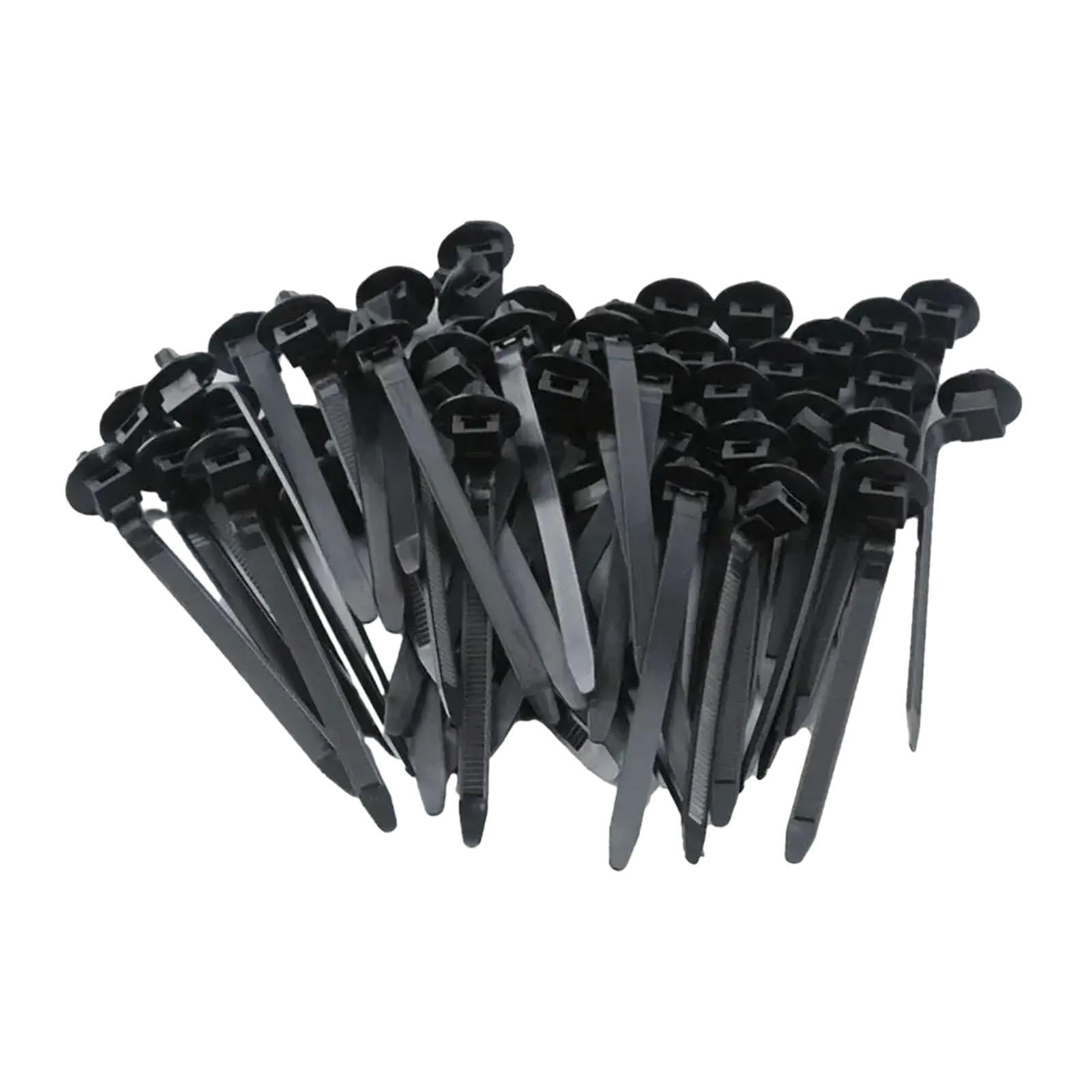 Zxpjkyu 50x Cable Ties Nylon Tie Wraps 10cm Length Bundle Straps Heavy ...