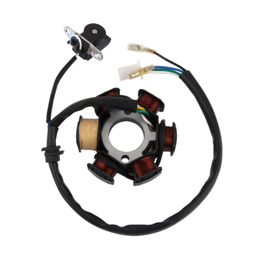 Zxpjkyu 6 Pole Generator Coil Magneto Stator Plate GY6 110 125cc ATV ...