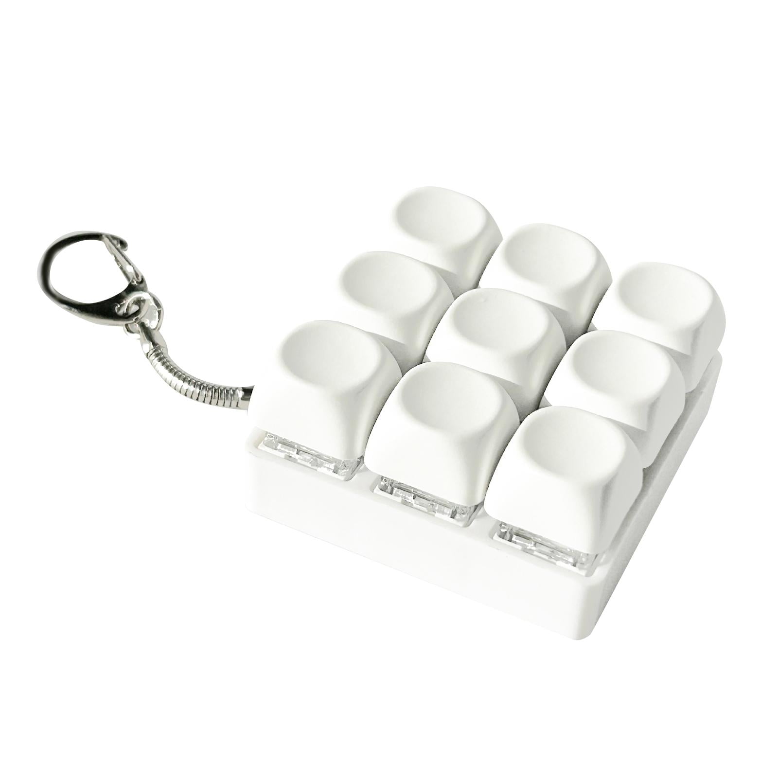 Zxpjkyu 9 Key Keyboard Fidget Clicker Toy Keychain Accessory ...