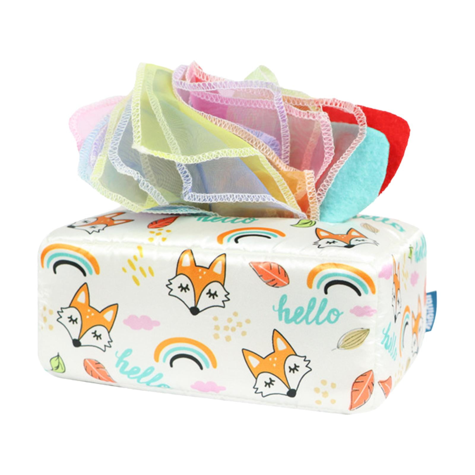 Zxpjkyu Baby Tissue Box Busy Pull Tissues Crinkle Tissue Soft Scarf Box ...