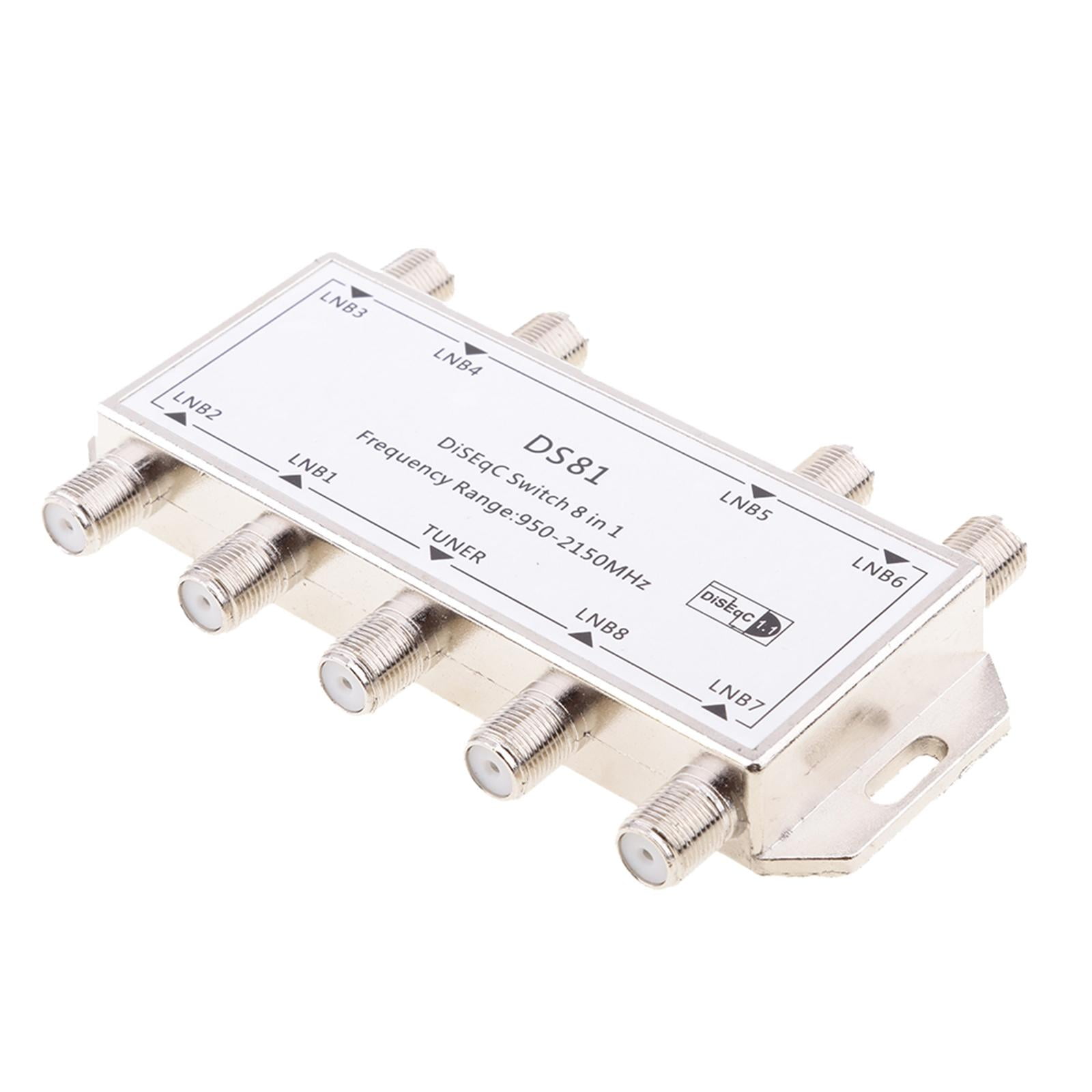 Zxpjkyu FTA Switch 8X1 DiSEqC Parabolic Antenna for FTA Receiver 8 in 1 ...