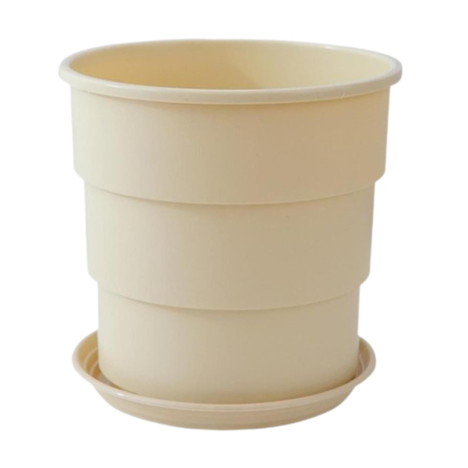 Zxpjkyu Flower Pot with Tray Modern Versatile Use Lightweight Planter ...