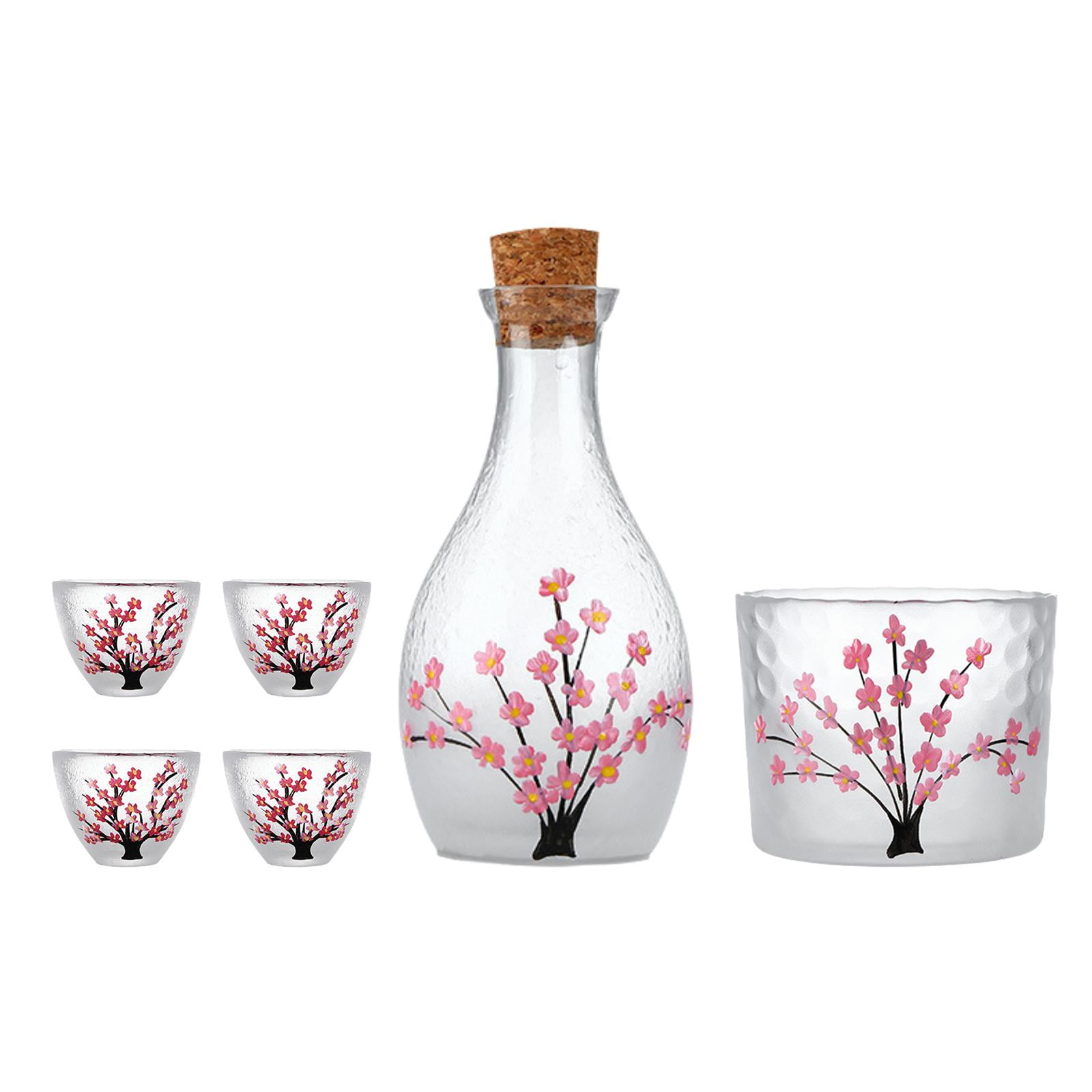 Zxpjkyu Glass Sake Set Japanese Style Gift Set 1 Sake Bottle 1 Sake ...