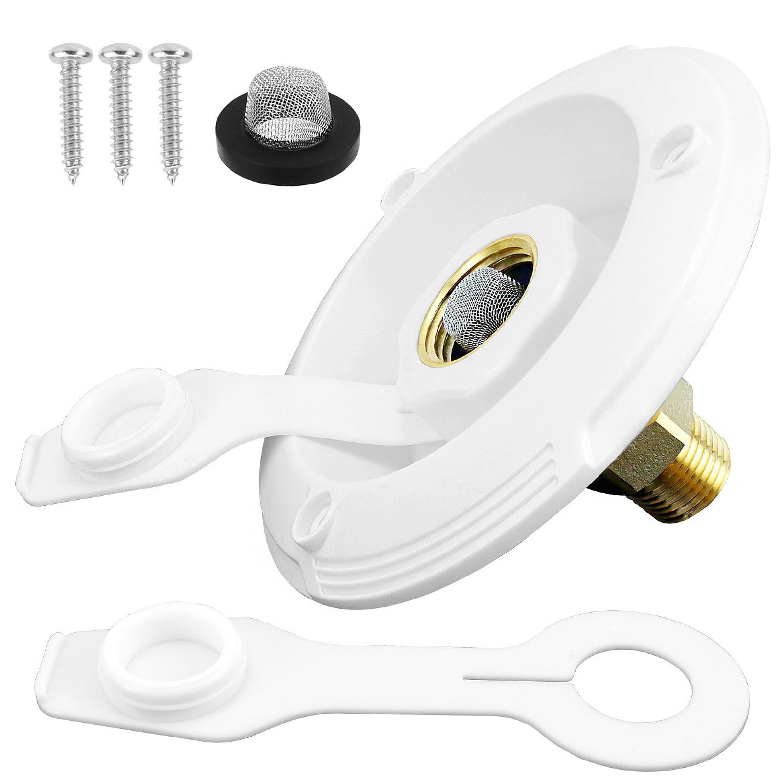 Zxpjkyu RV City Water Inlet with Check Valve Brass Flush RV Water ...