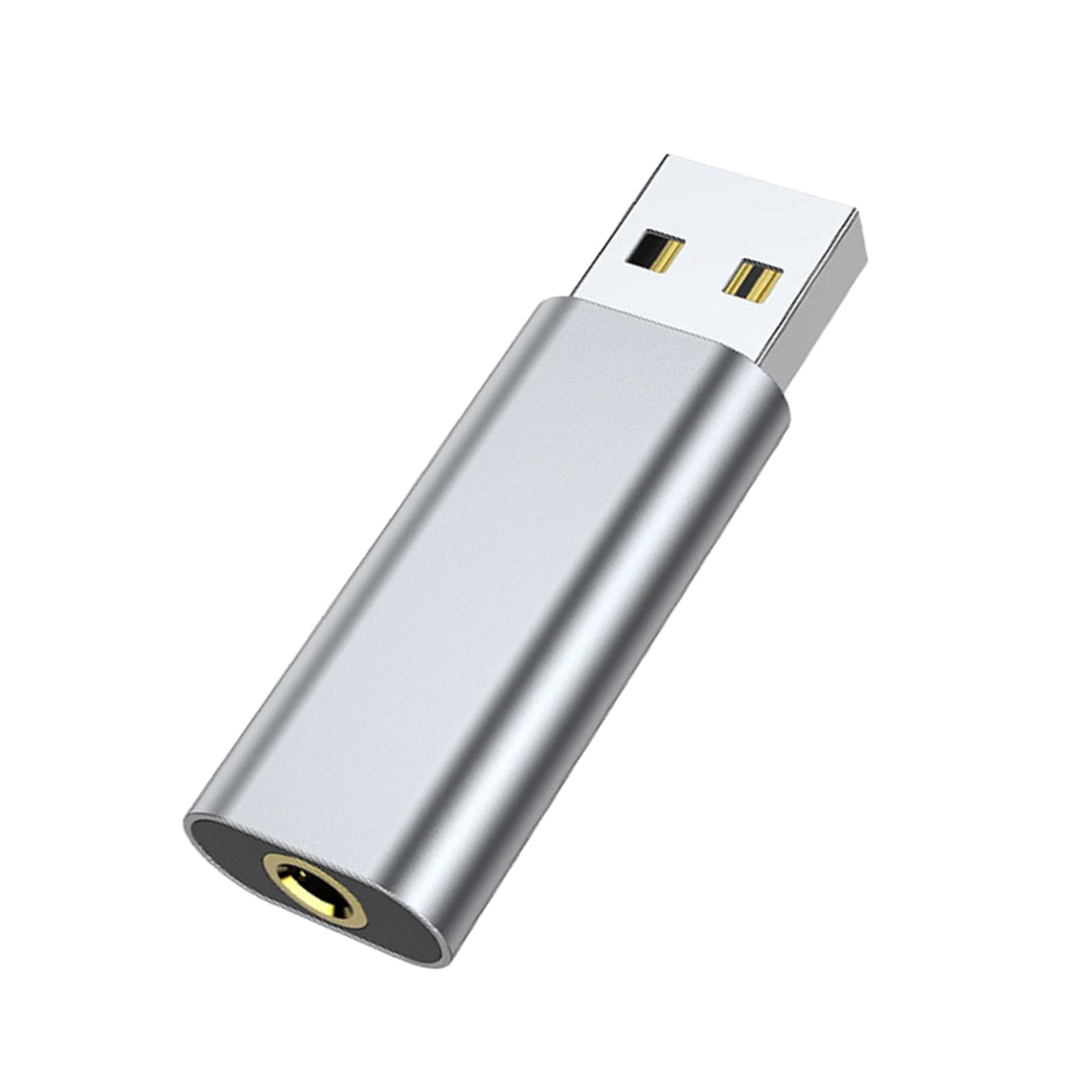 Zxpjkyu USB to 3.5mm Audio Jack Adapter Aluminum Alloy Portable ...