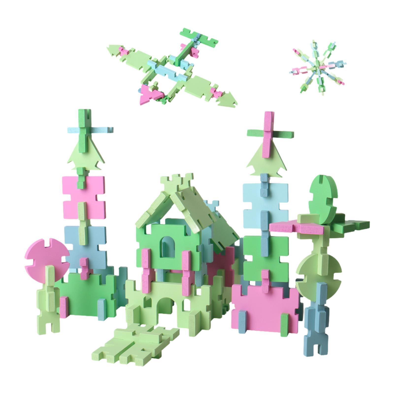 Zxpjkyu Wooden Pattern Blocks Set DIY Building Blocks Set Birthday Gift ...