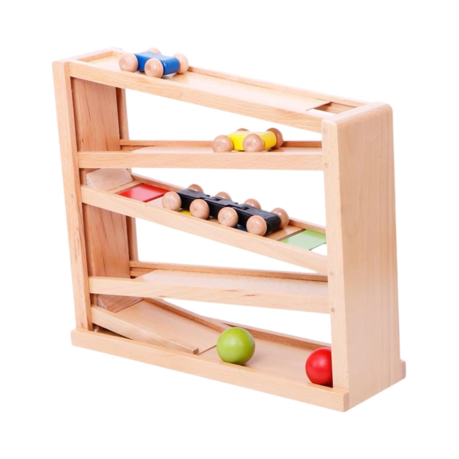 Zxpjkyu Wooden Ramp Racer Early Developmental Unique Interesting with 3 ...