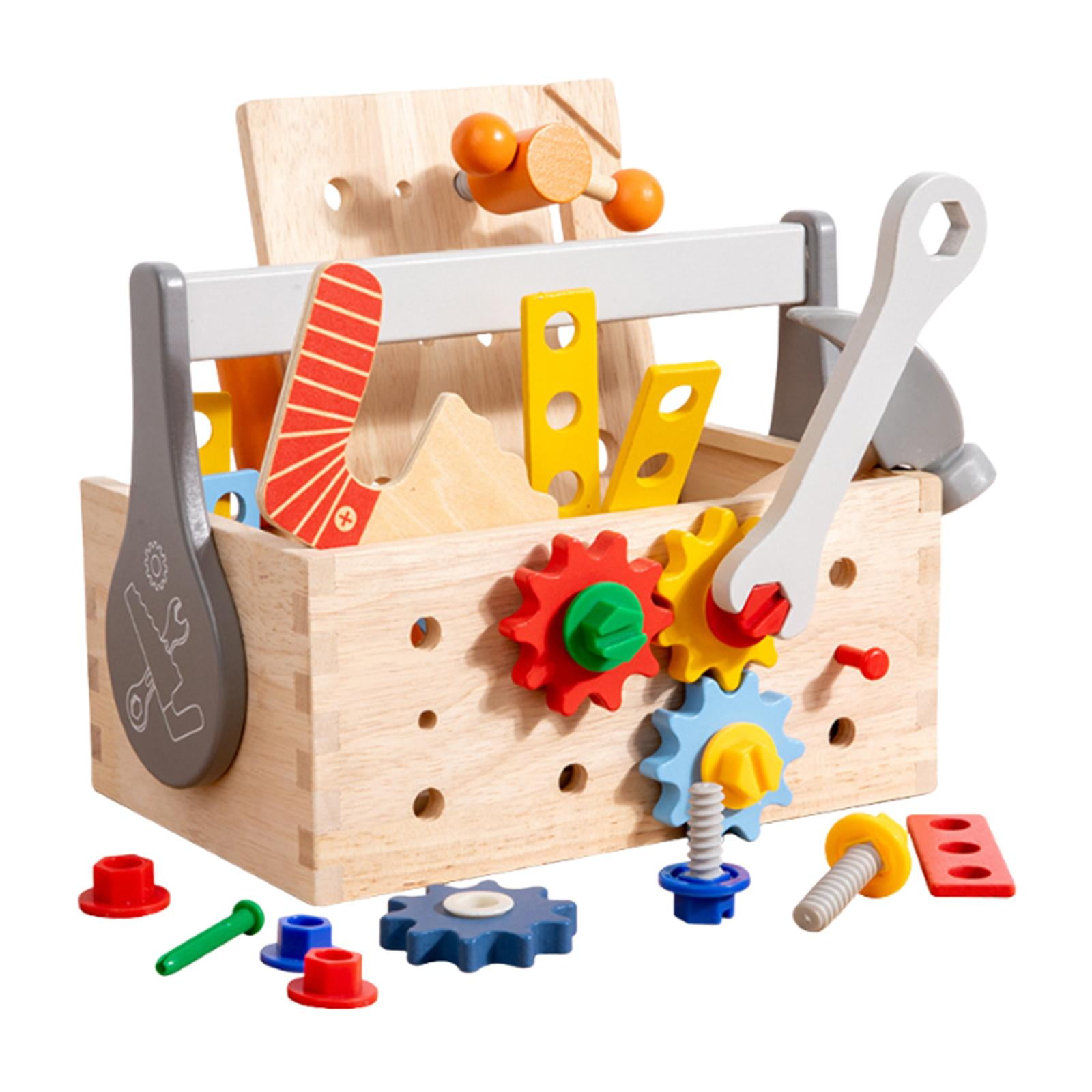 Zxpjkyu Wooden Tool Set Model Building Tool Kits Role Play Fine Motor ...