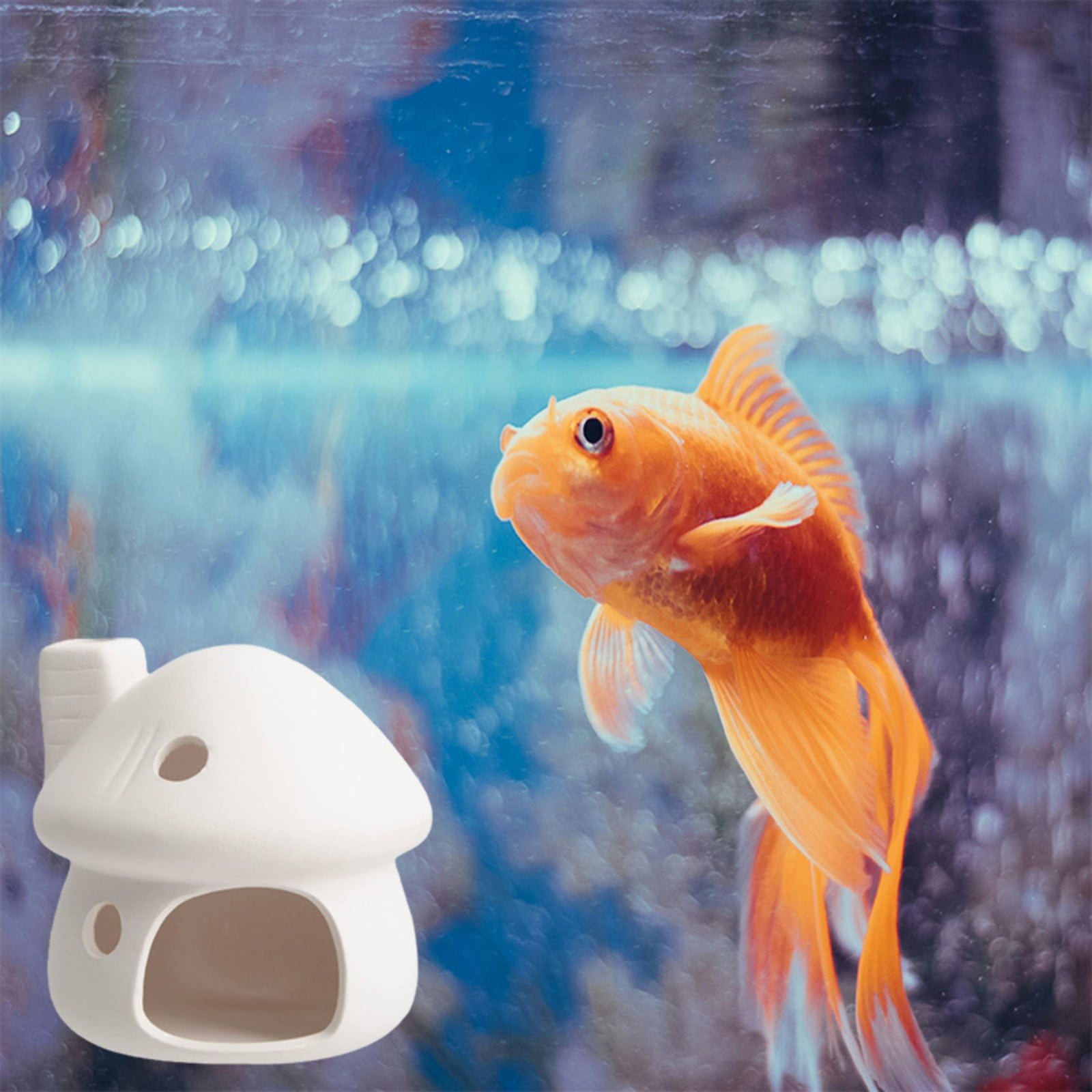 Zxsyw Cute Ceramic Mini House Fish Tank Decoration - Aquarium Cave ...