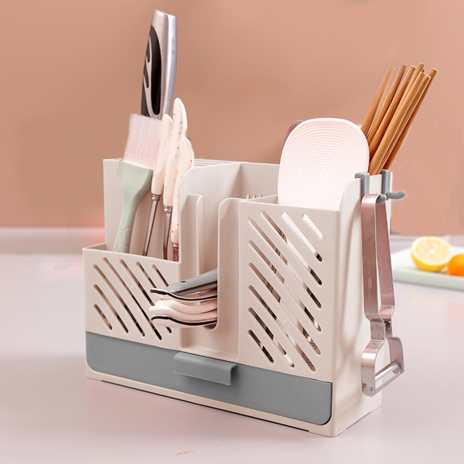Zxsyw Durable Dish Rack with Cover, Wall-Mounted Kitchen Storage with ...
