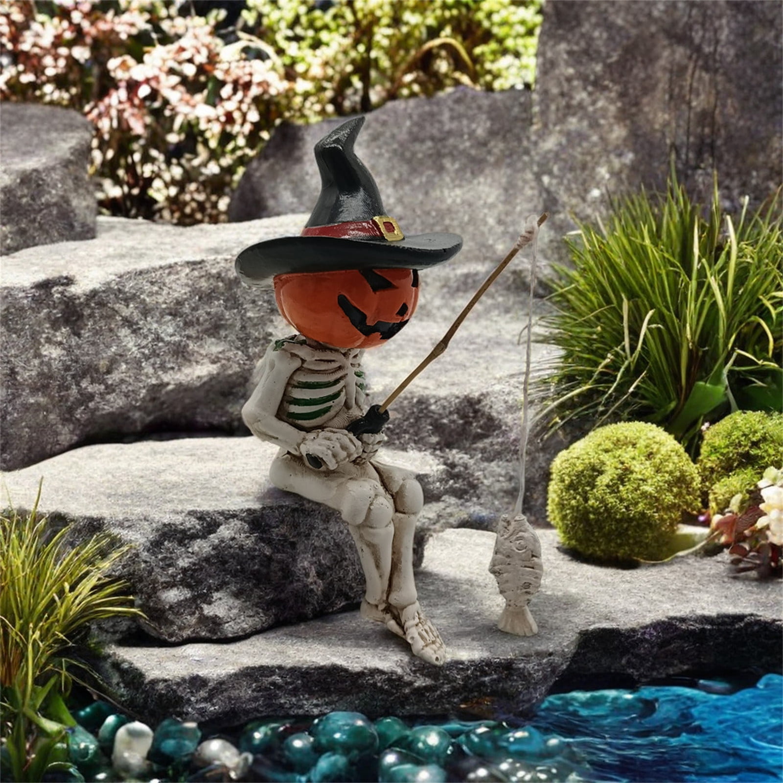 Zxsyw Gothic Garden Skull Sculpture - Unique Outdoor Pool Decor, Resin ...