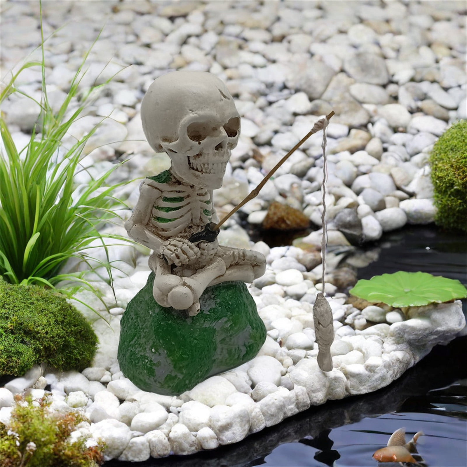 Zxsyw Gothic Skull Sculpture for Garden - Unique Outdoor Pool Decor ...