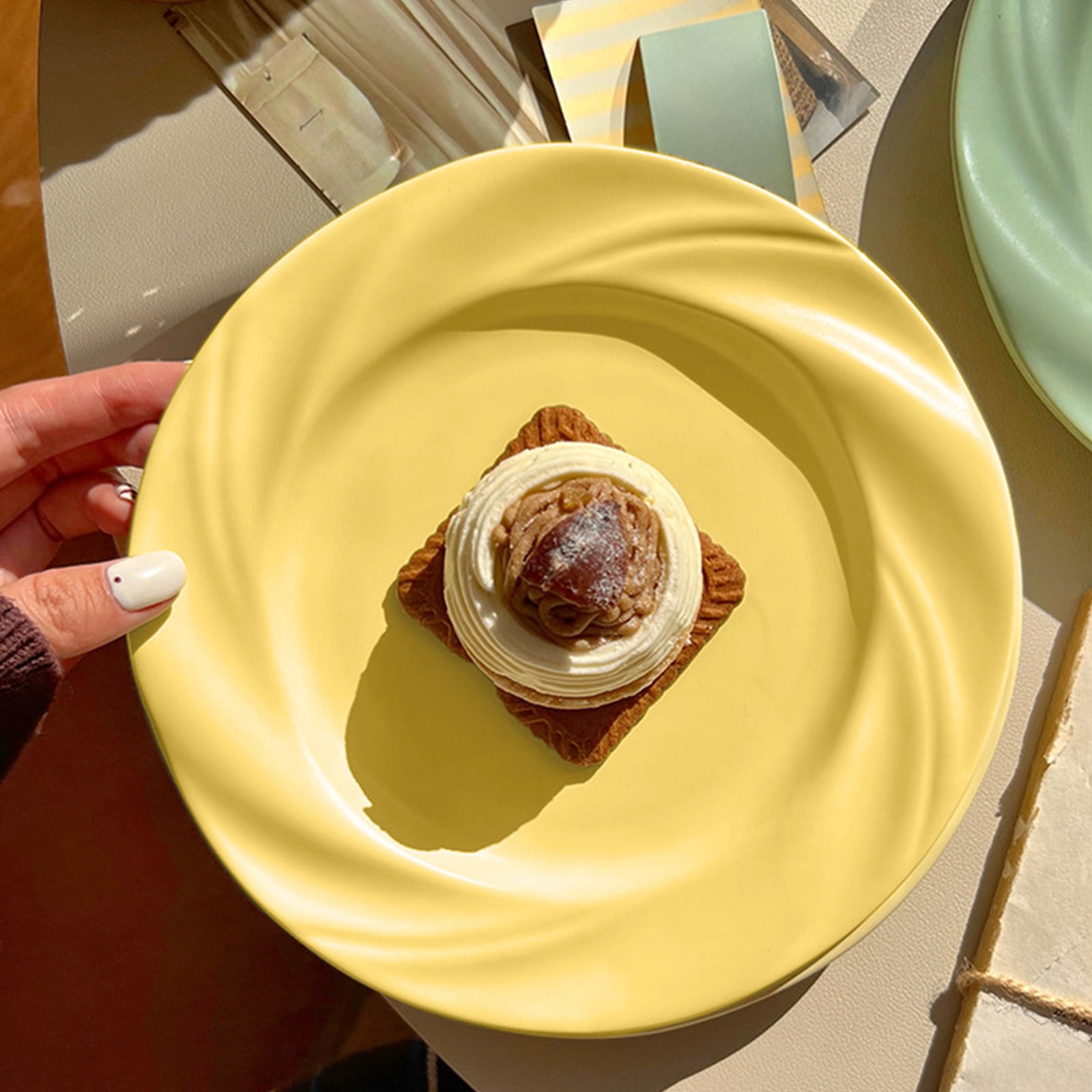 Zxsyw High-Class Ceramic Dinnerware Set - Cream Wind Plates for Pasta ...