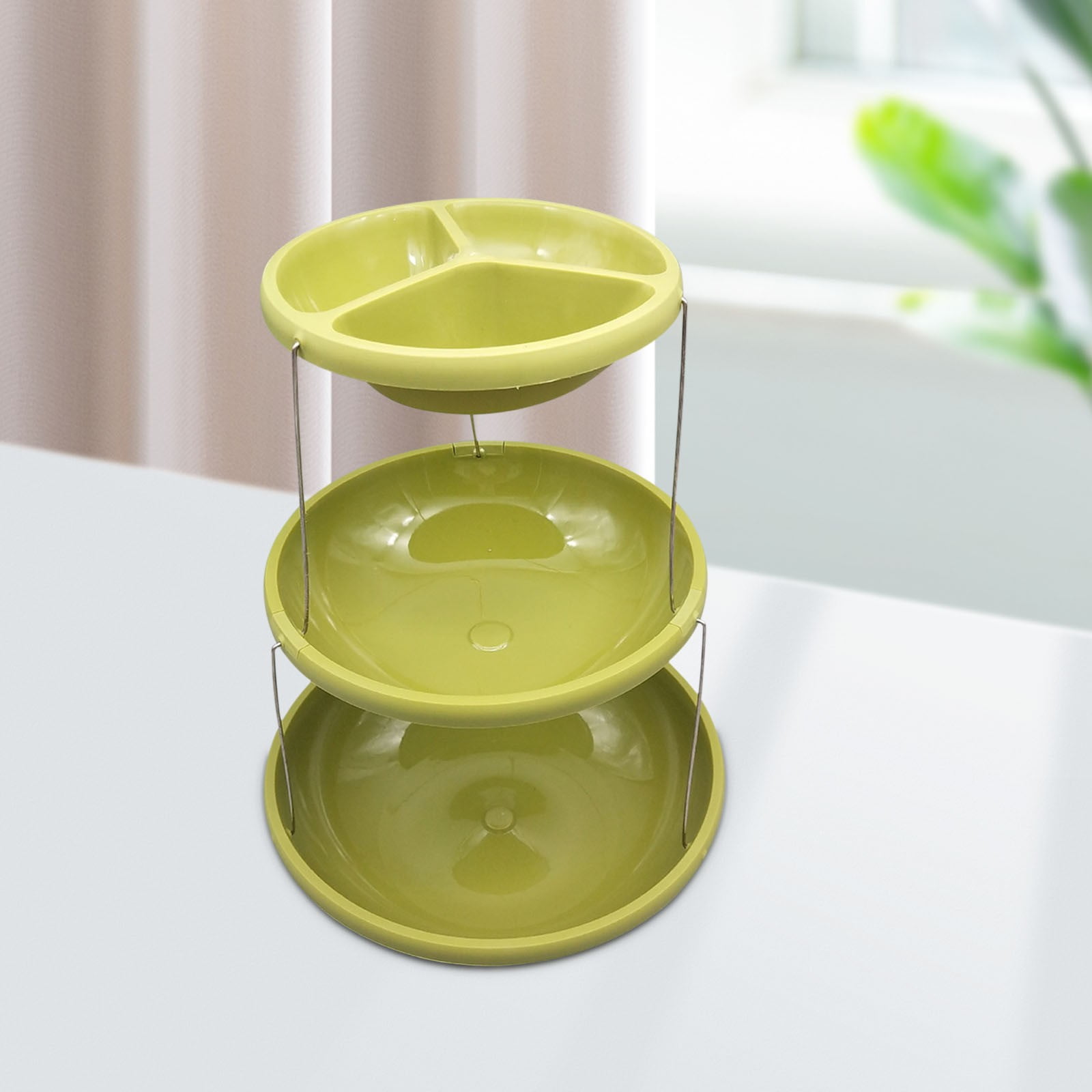 Zxsyw Three-Layer Folding Snack Box - Kitchen Essential Snack Plates ...