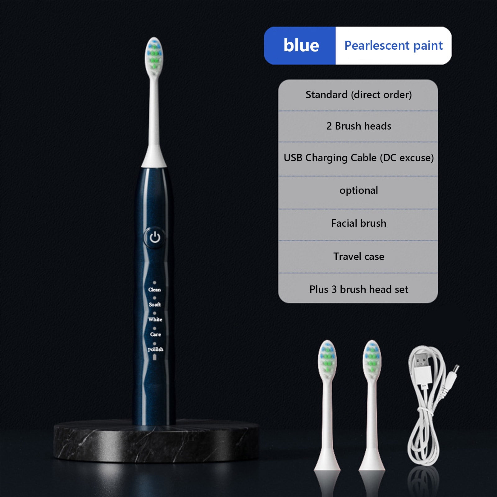 Zxsyw Travel Size Electric Toothbrush for Adults, Rechargeable Soft ...