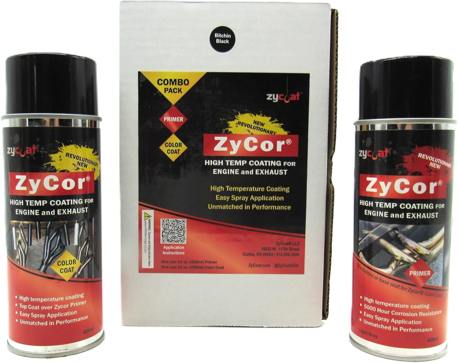 ZyCoat ZyCor 39012 DIY High Temperature Aerosol Coating - Bitchin Black ...