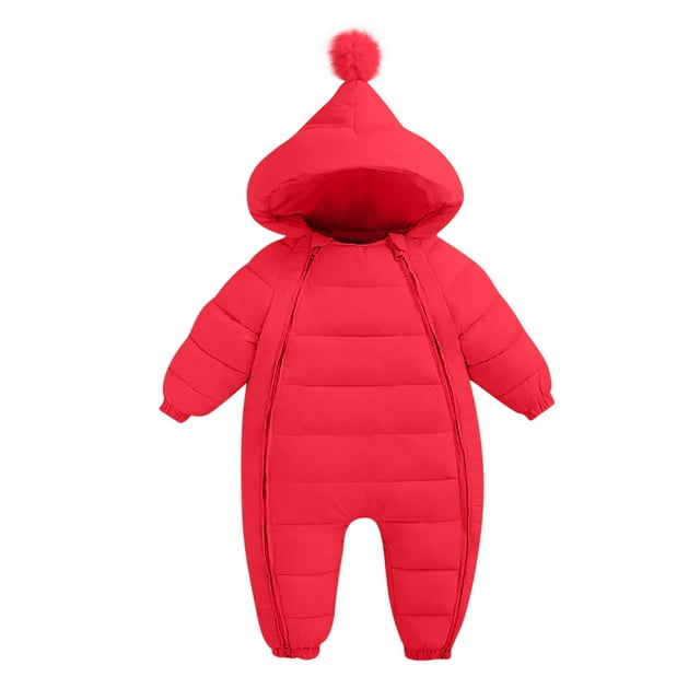 ZyeKqe Baby Girl Boy Snowsuit Unisex Winter Warm Jumpsuit Zipper up Romper Infant Toddler ...