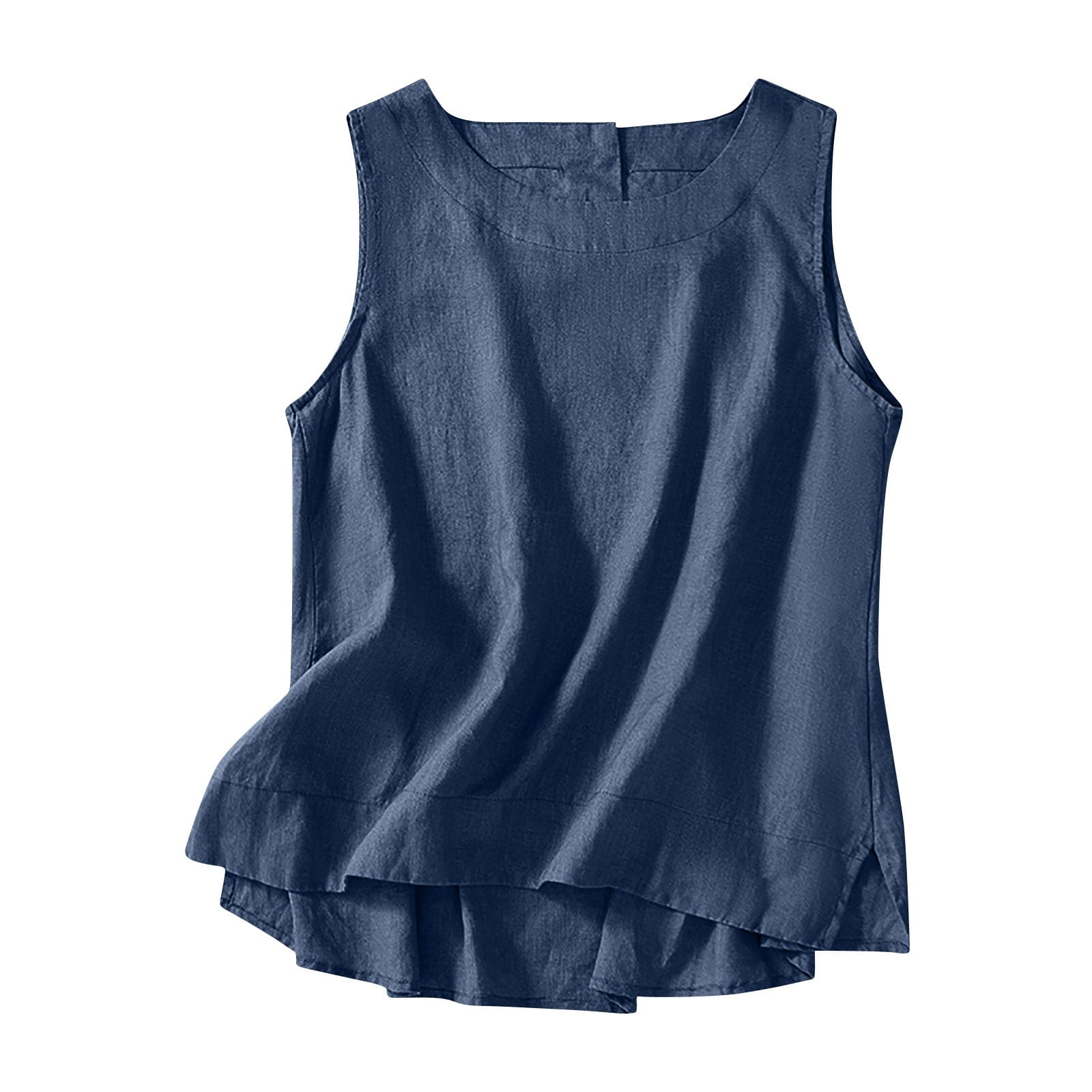 ZyeKqe Cotton Linen Tank Tops for Women Casual Sleeveless Shirts ...