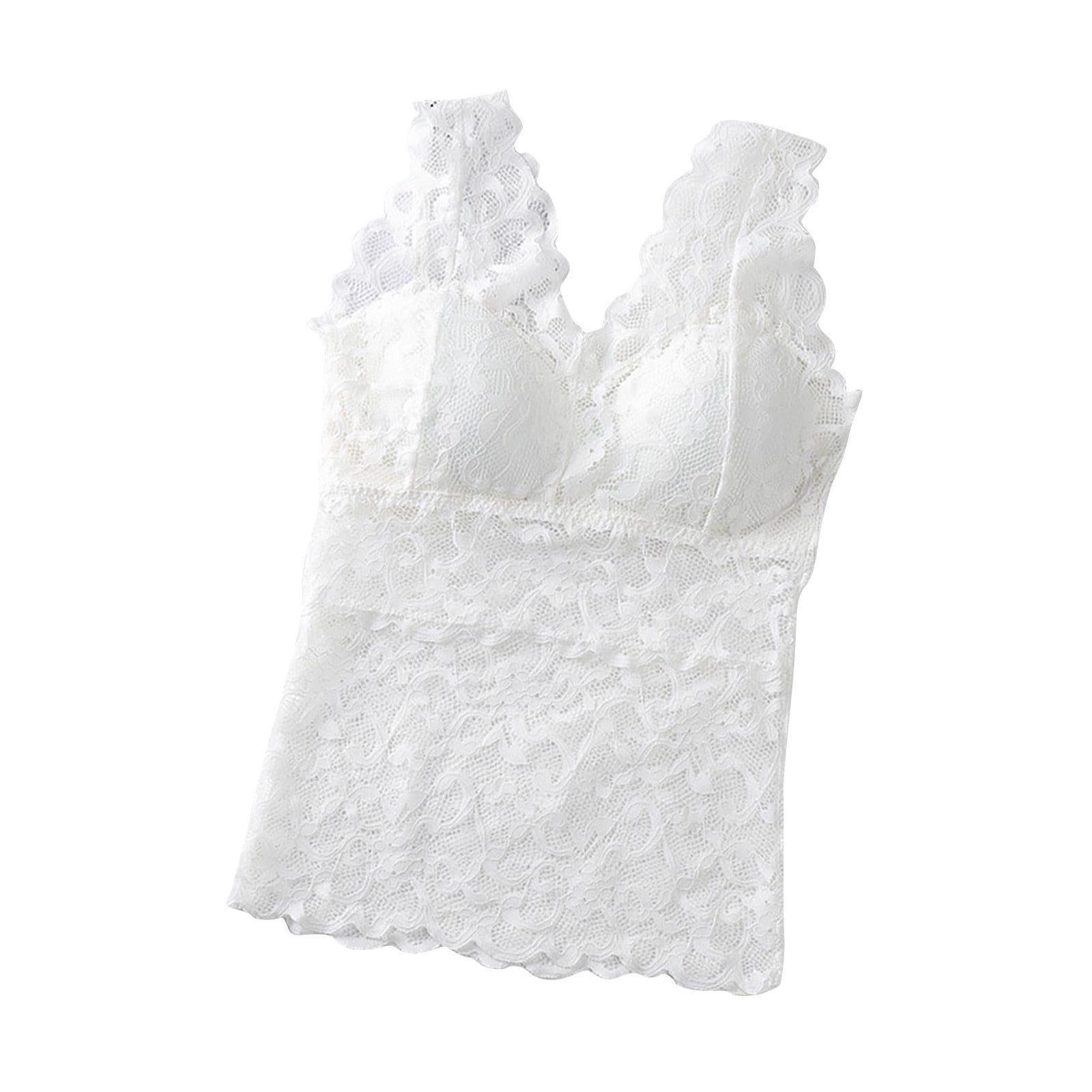 ZyeKqe Lace Tank Top for Women Built in Bra V Neck Camisole Lingerie ...