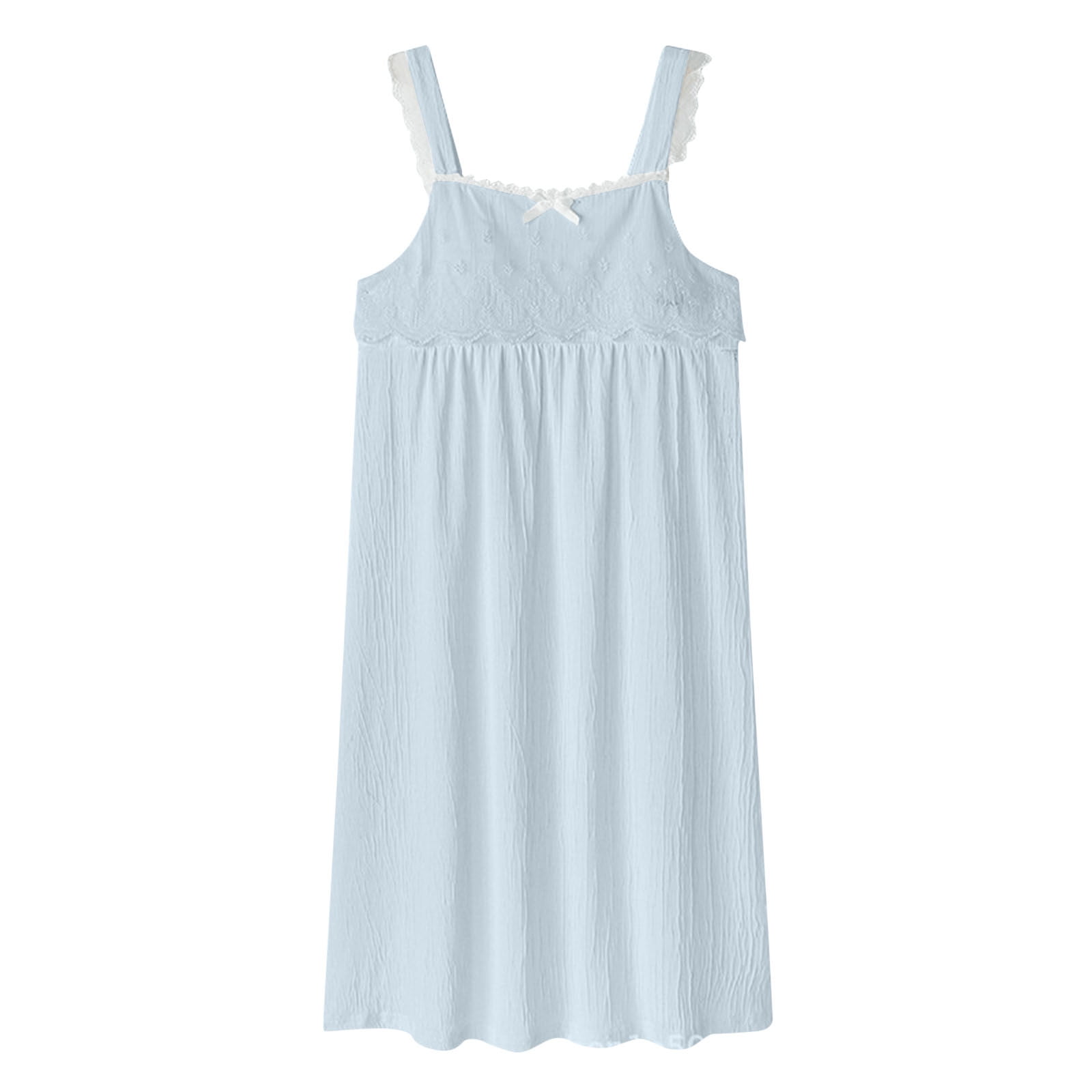 ZyeKqe Nightdress for Women Sleeveless Nightgowns Square Neck Lace ...