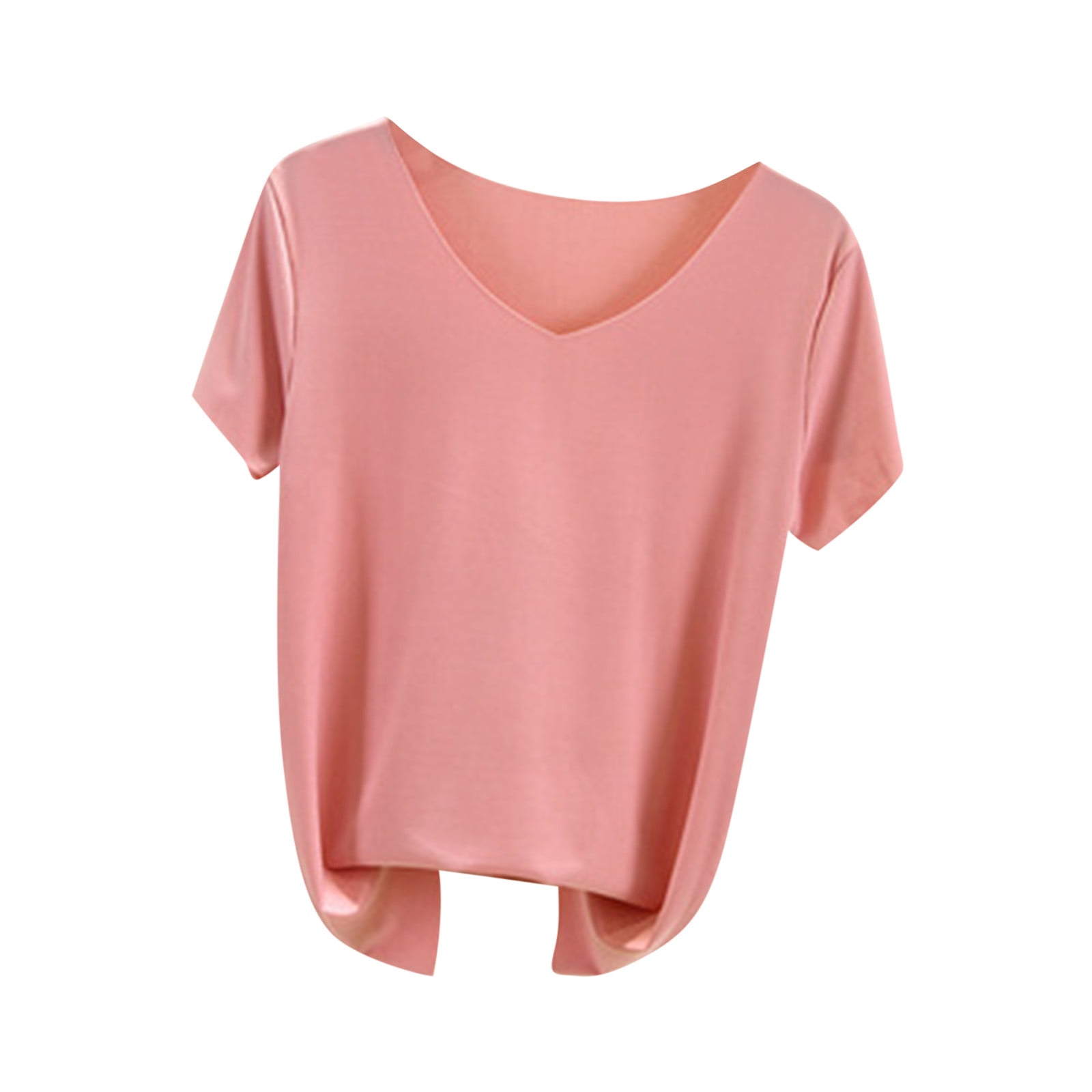 ZyeKqe Pajamas Tops for Women Short Sleeve Shirts Casual V Neck Sleep ...