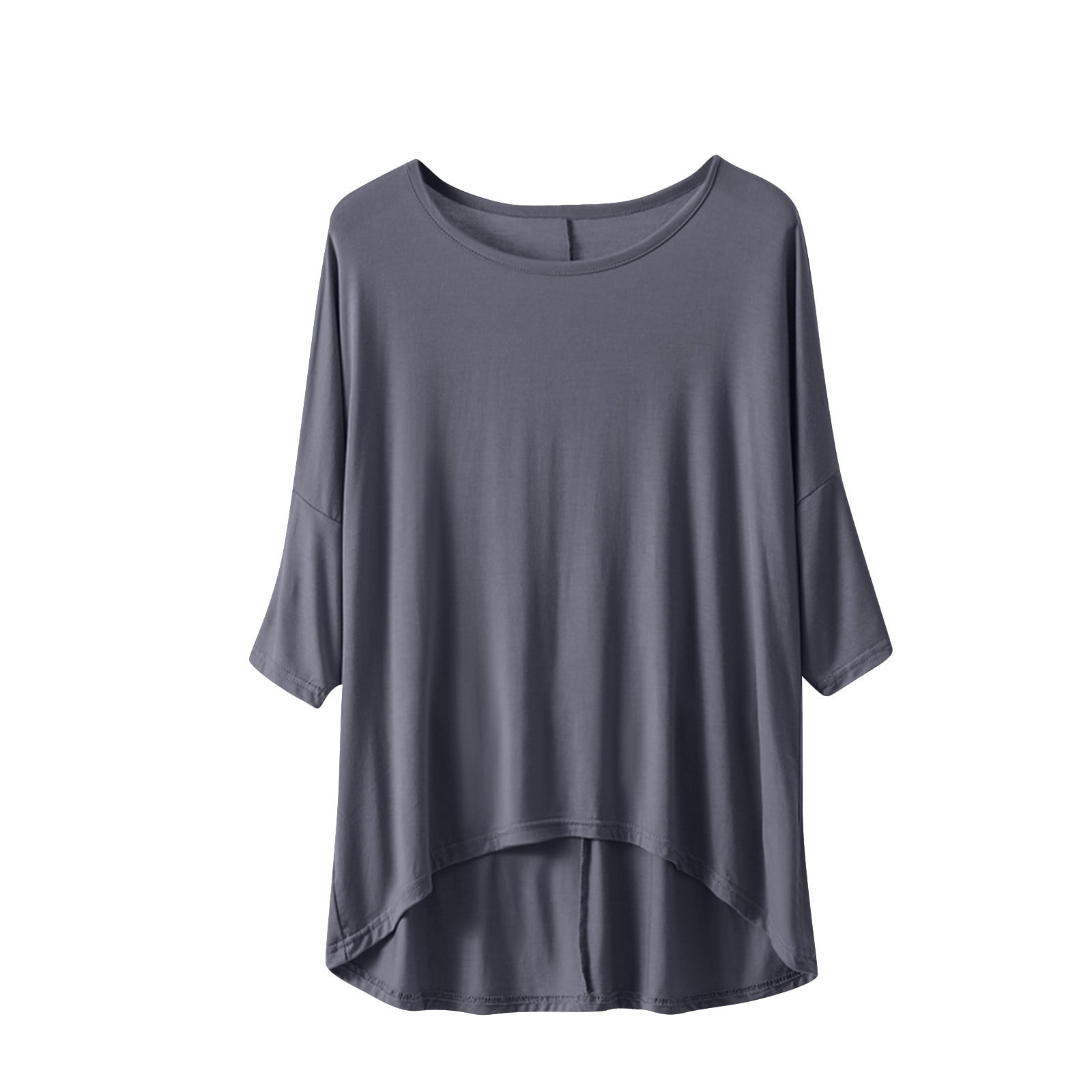 ZyeKqe Plus Size Pajamas Tops for Women 3/4 Sleeve Sleep T Shirts Scoop ...